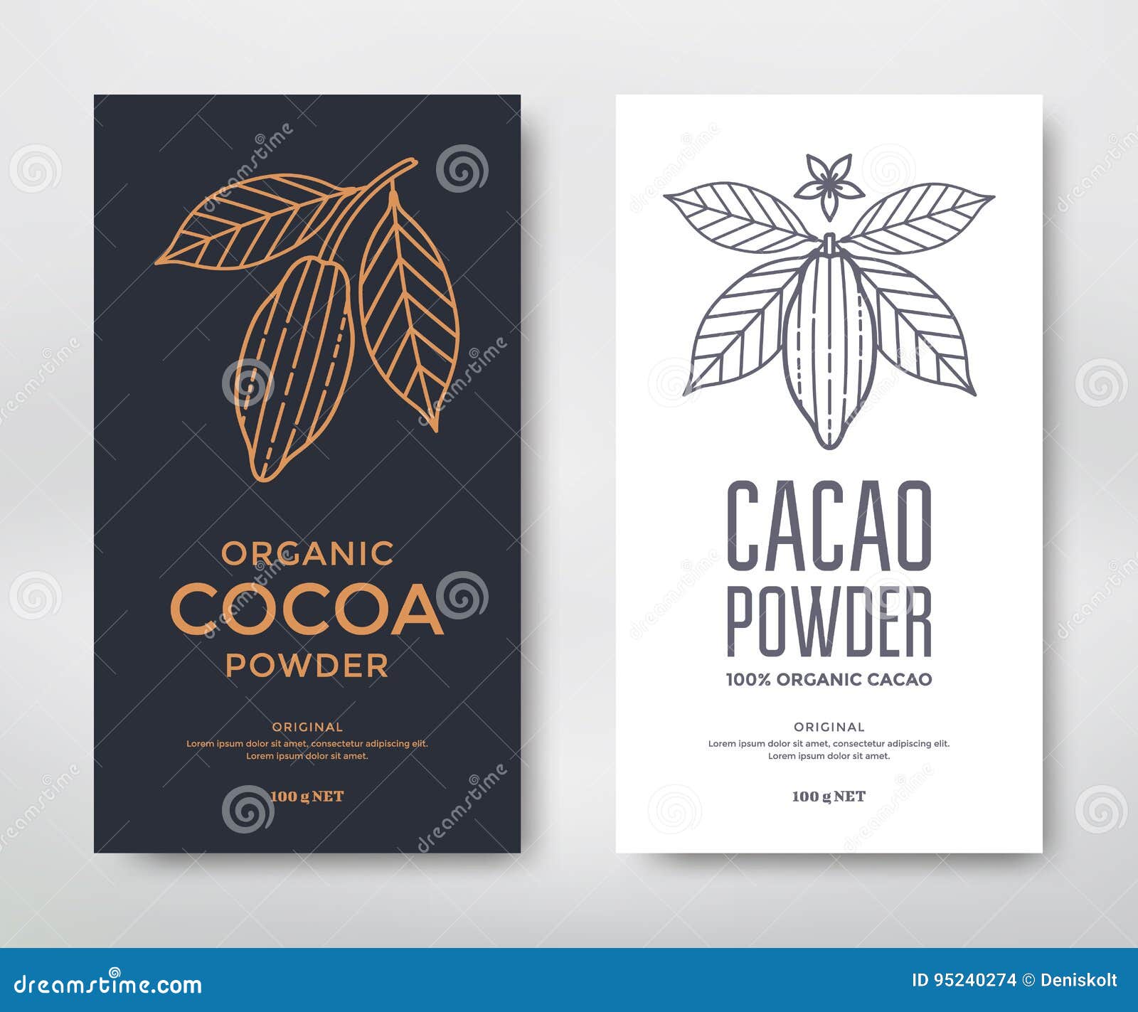 Cocoa package template stock vector. Illustration of design - 95240274