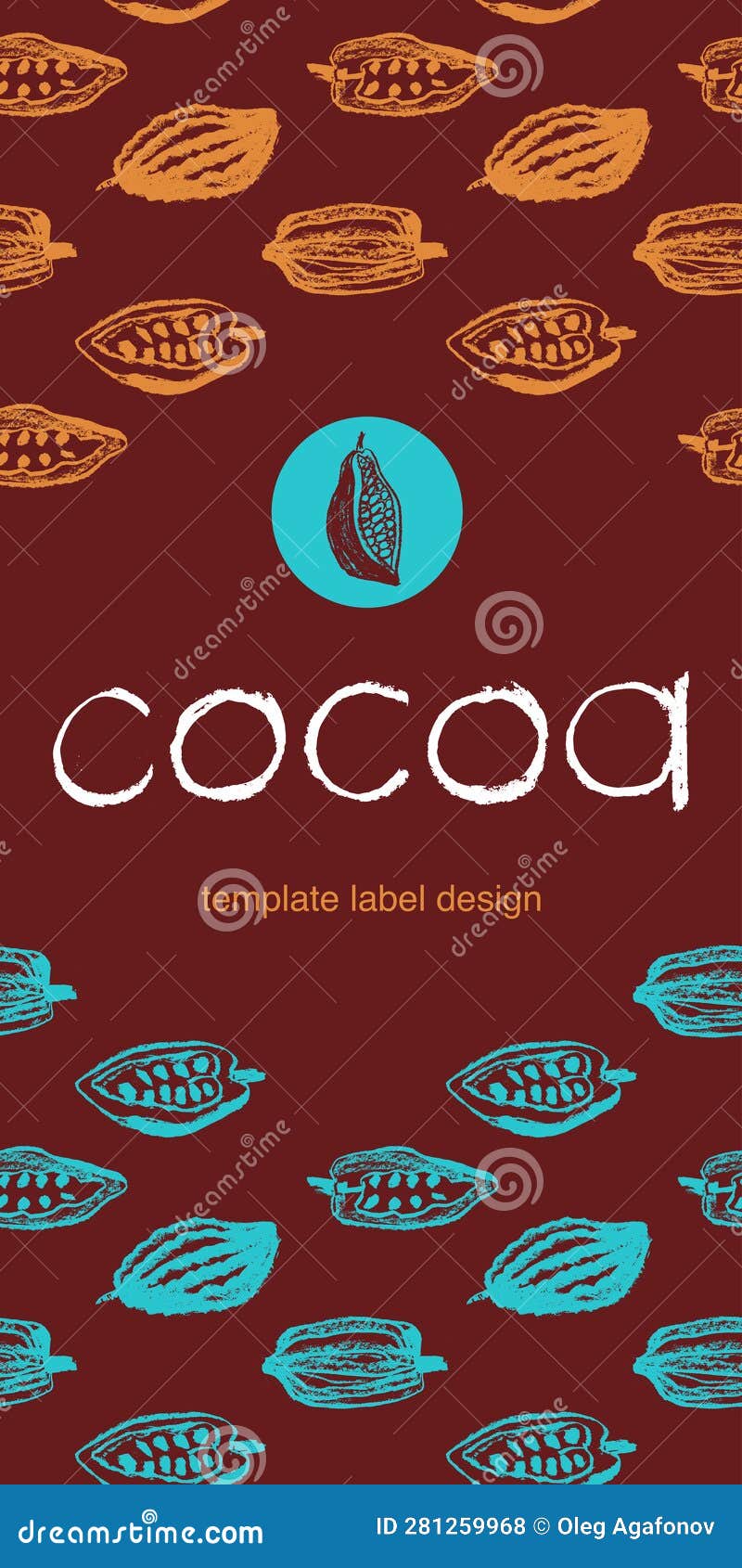 Vector Cocoa Fruits Pattern Seamless with Cocoa Bean Hand Drawn ...