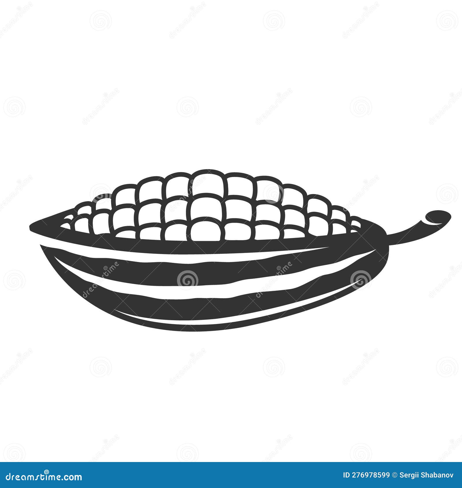 Cocoa Pod in Flat Style Isolated on White Background Stock Vector ...