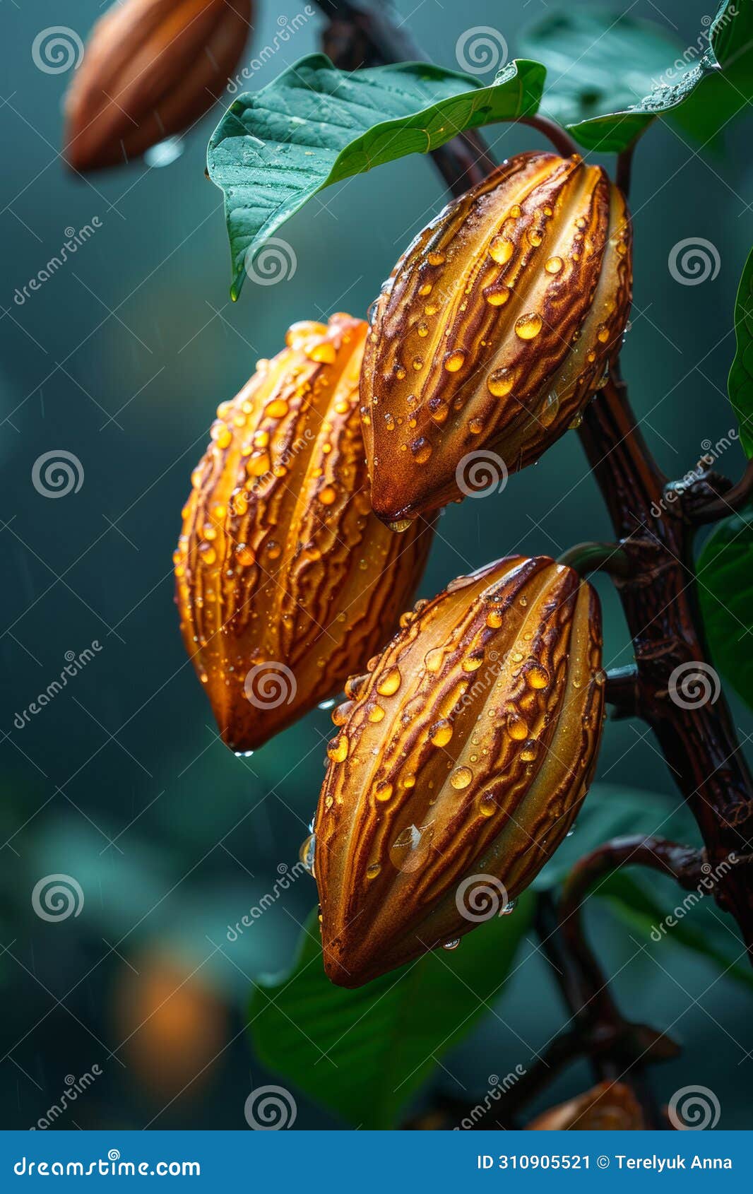 Cocoa Pods on Tree. Cocoa Beans Hanging on Tree Stock Image - Image of ...
