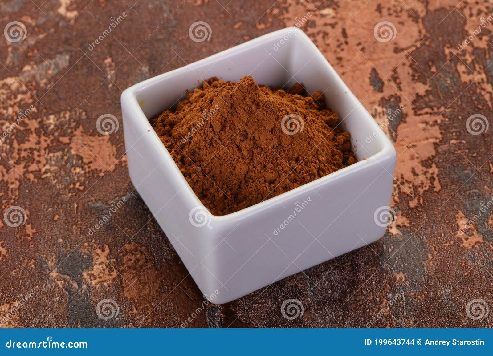 Cocoa powder in the bowl stock photo. Image of cocoa - 199643744