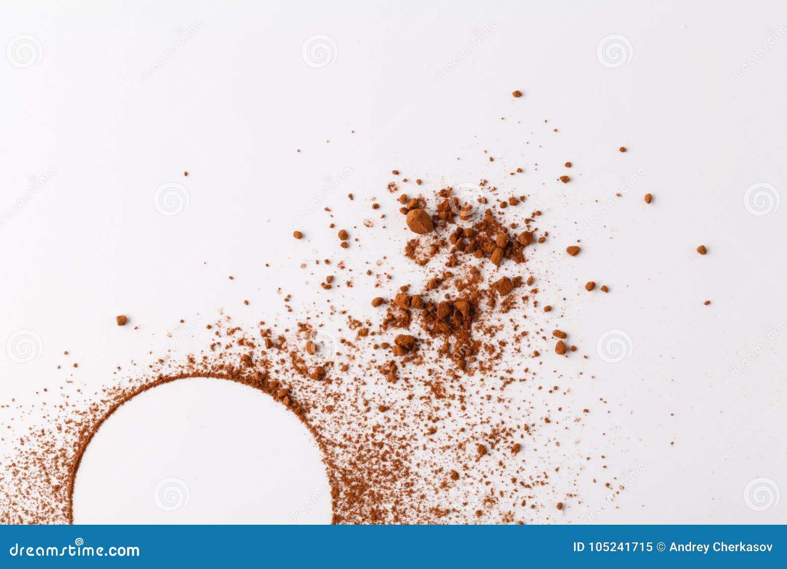 Cocoa Powder Circle on White Table, Top View Stock Image - Image of ...