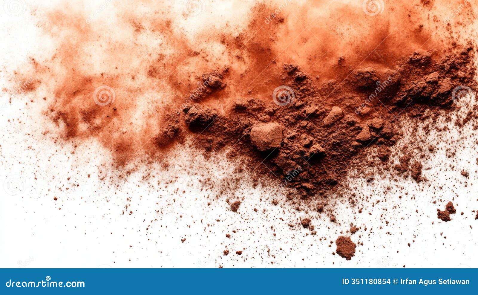 Cocoa Powder Explosion on White Background Stock Illustration ...