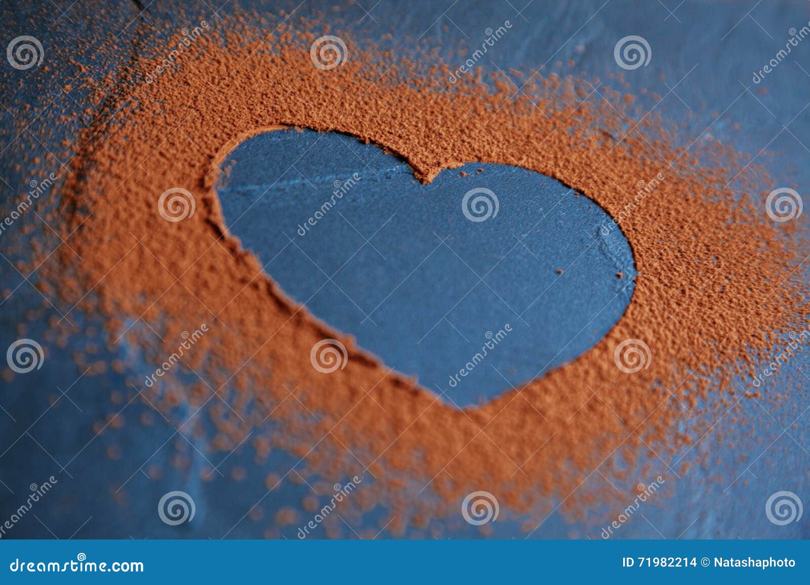 Cocoa Powder Heart stock photo. Image of natural, aroma - 71982214
