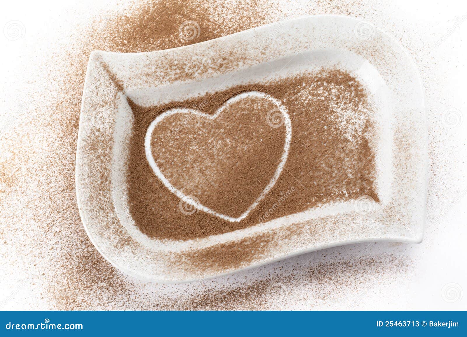 Cocoa Powder with Heart Shape Trace Stock Image - Image of drink ...