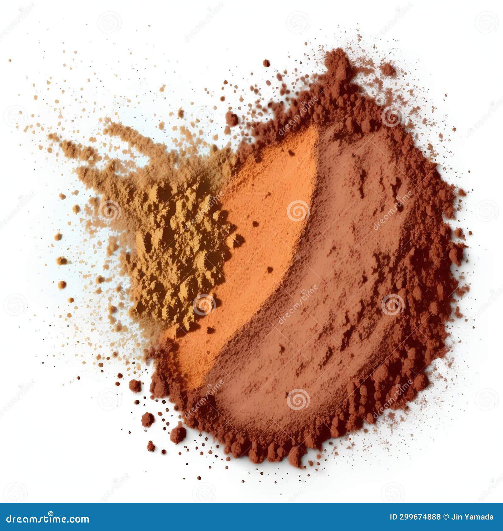 Cocoa Powder Isolated on a White Background. Top View Stock ...