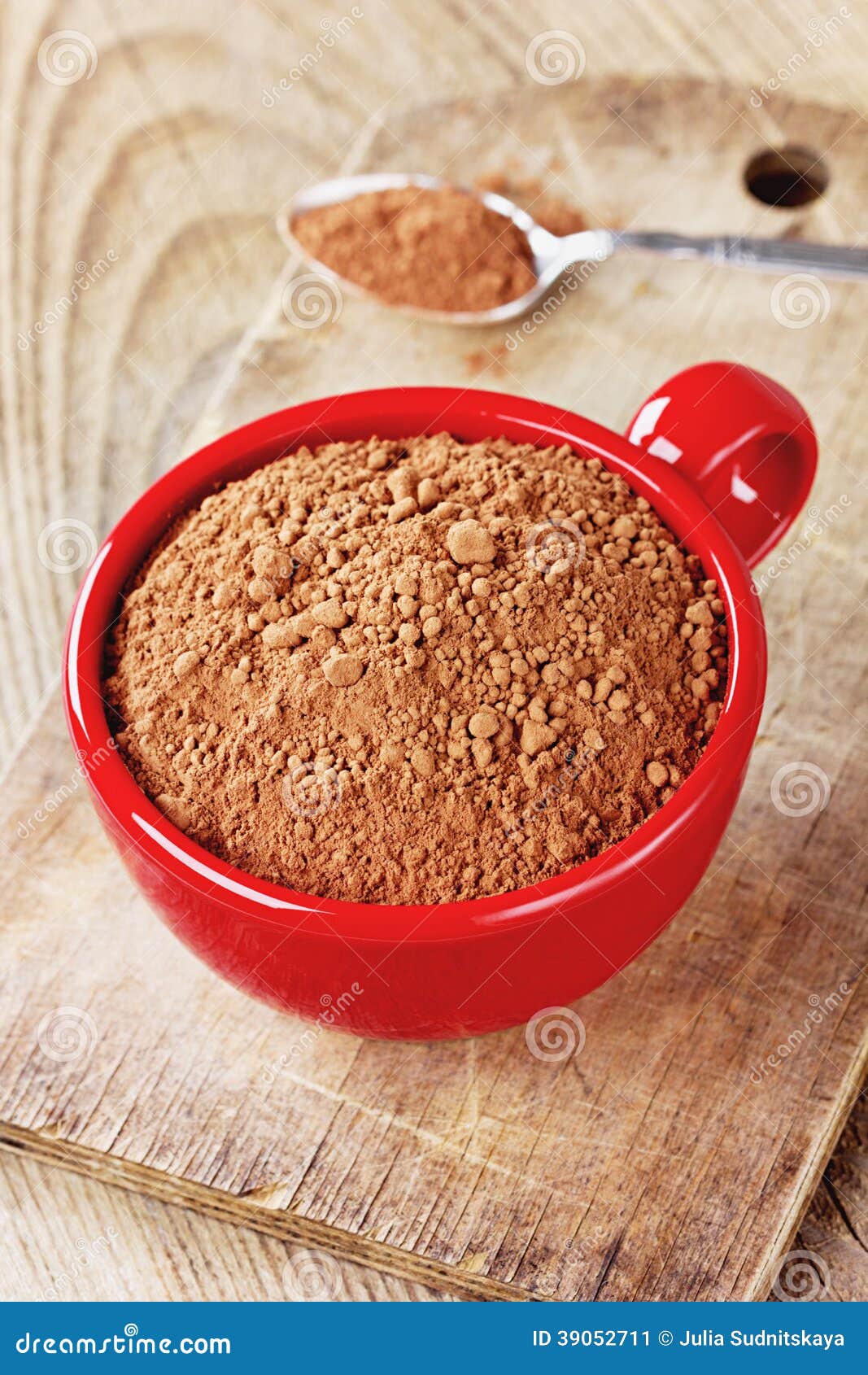Cocoa powder in a red cup stock image. Image of food - 39052711