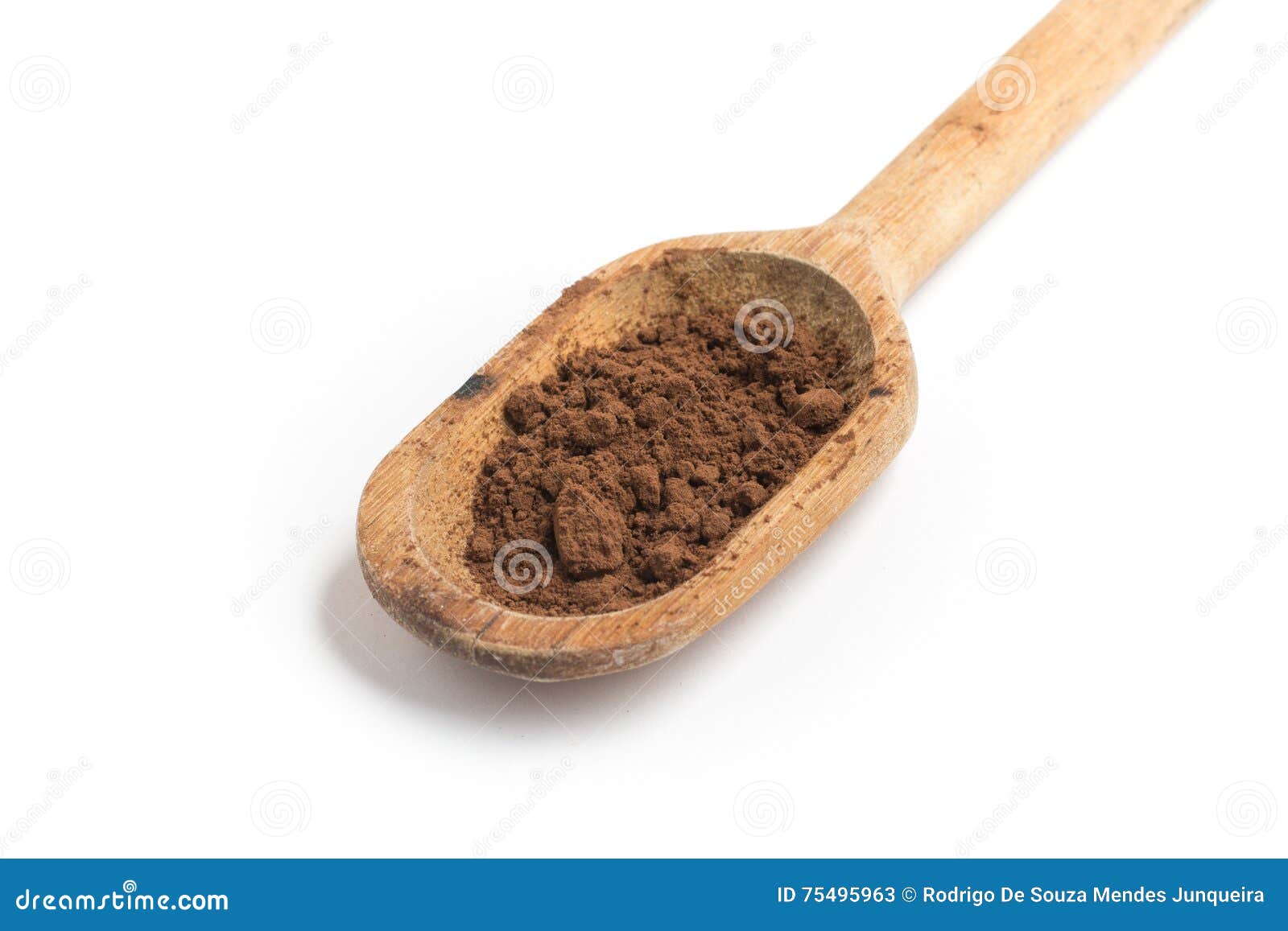 Cocoa Powder into a Spoon in White Background Stock Image - Image of ...