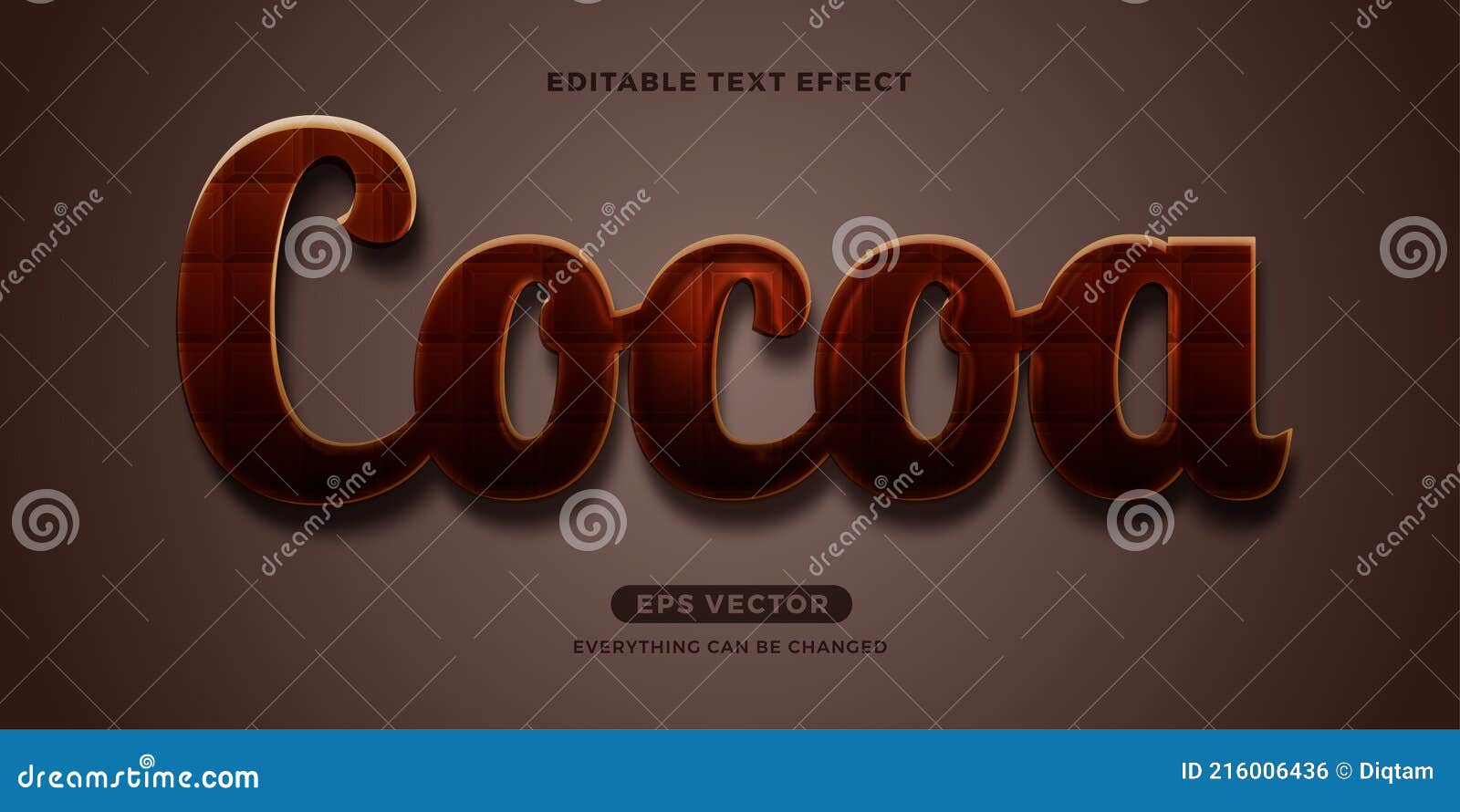 Hot Cocoa Text, Hand Drawn Brush Lettering. Vector Illustration ...