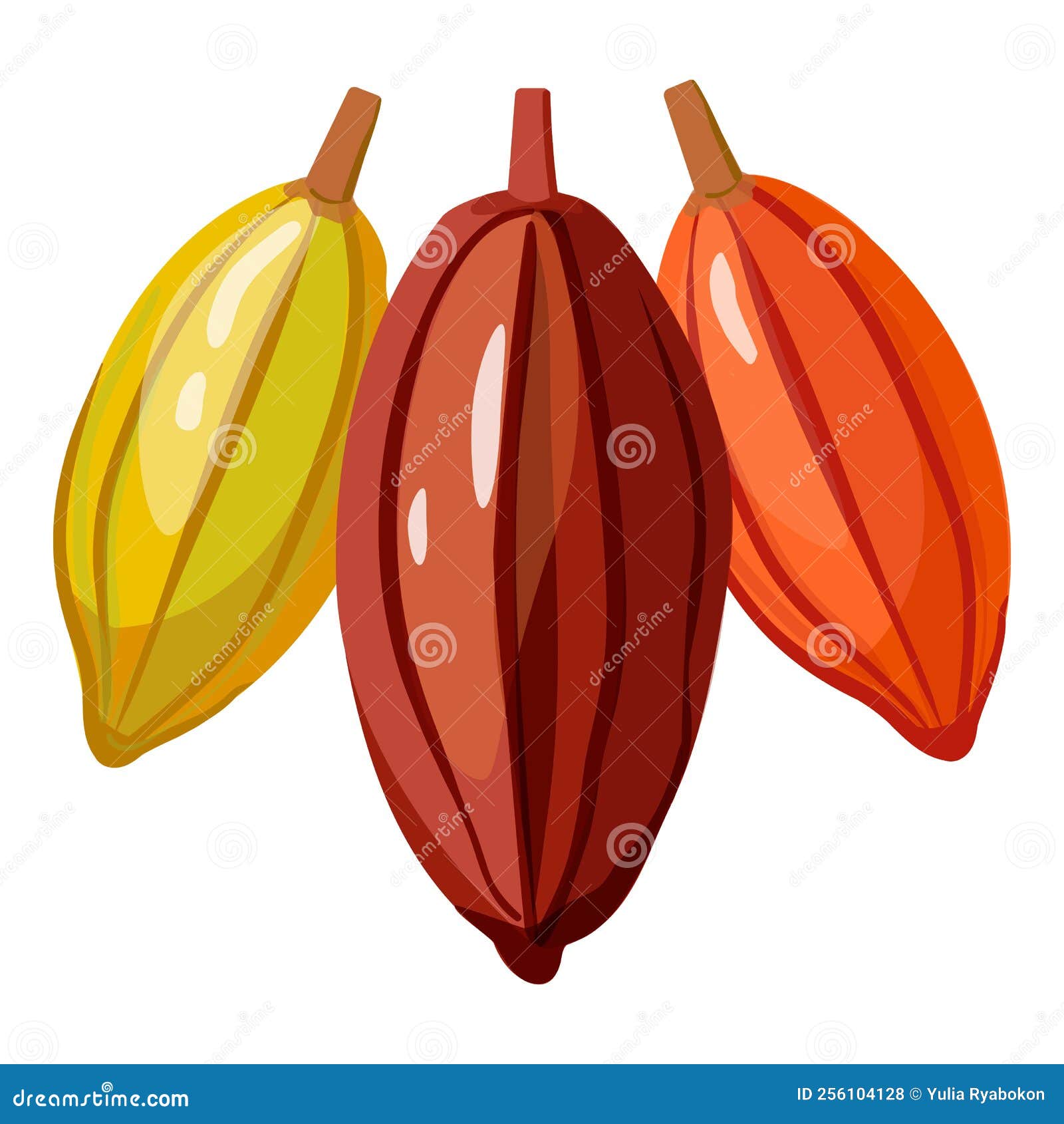 Cocoa Tree Pod Icon Cartoon . Farm Leaf Stock Illustration ...
