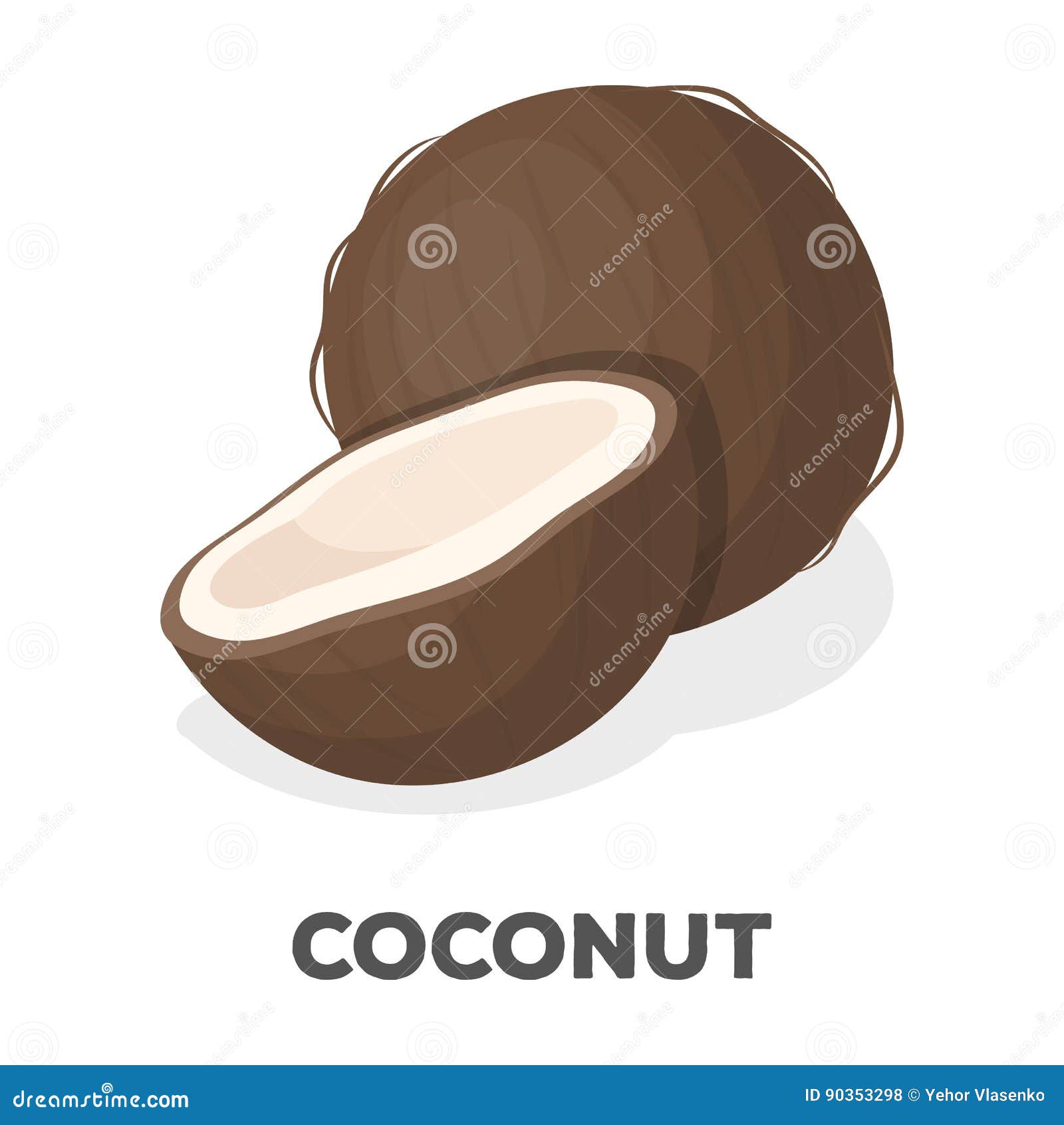 Coconat.Different Kinds of Nuts Single Icon in Cartoon Style Vector ...
