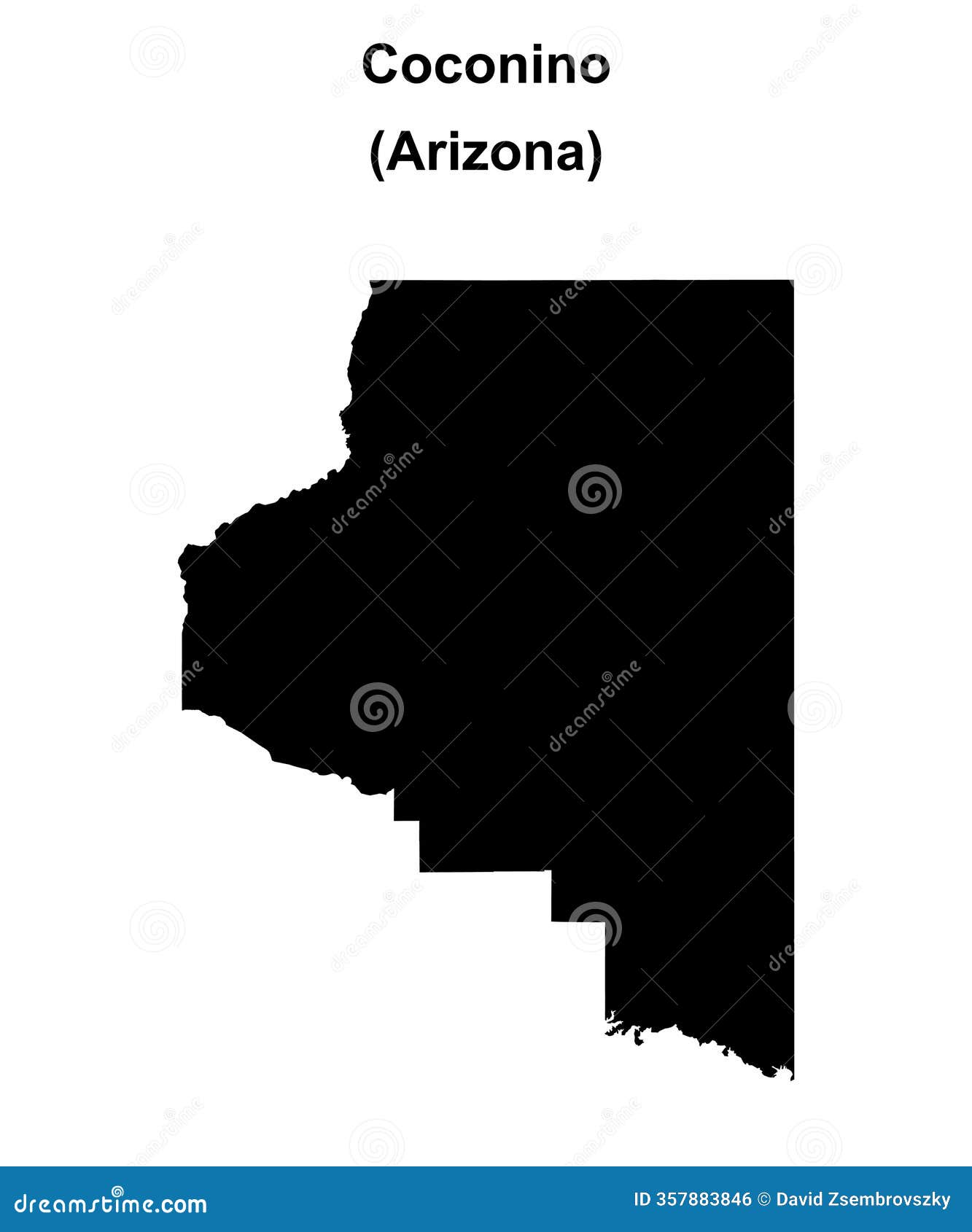 Map Of Coconino County In Arizona State On White Background. Single ...