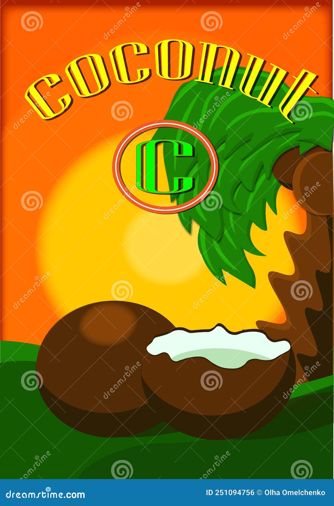Coconut ABC Hornbook Alphabet Children S Stock Illustration ...