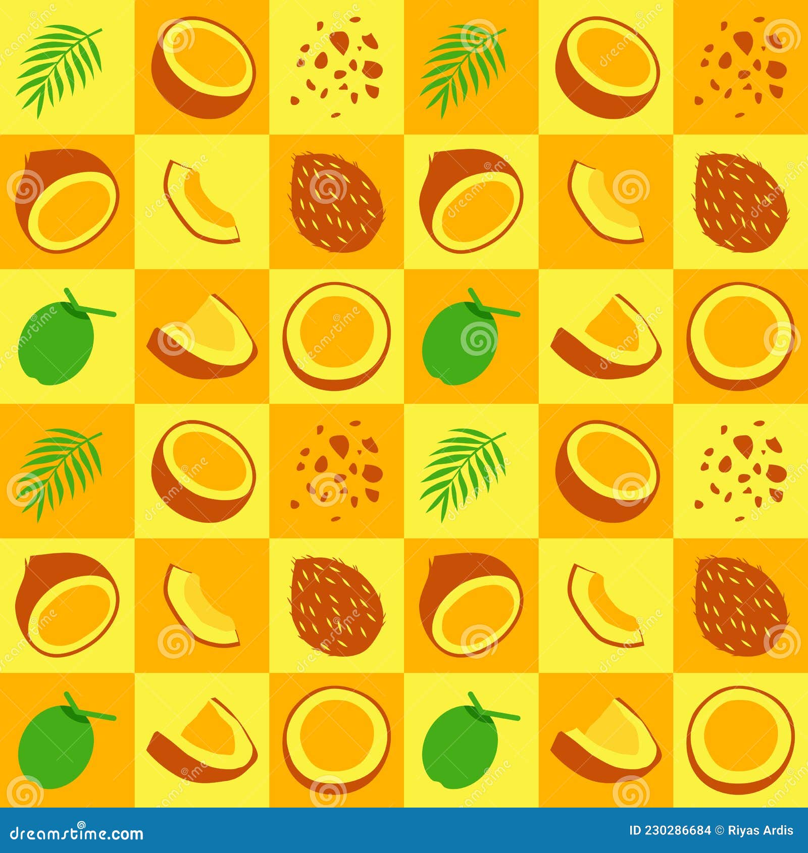 Coconut Abstract Seamless Geometric Vector Pattern for Packaging Design ...