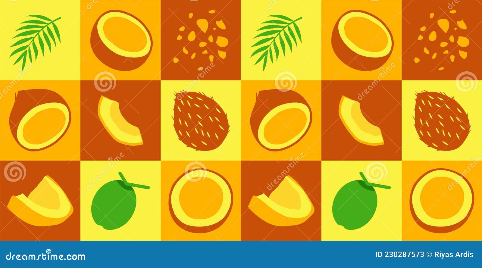 Coconut Abstract Seamless Geometric Vector Pattern for Packaging Design ...