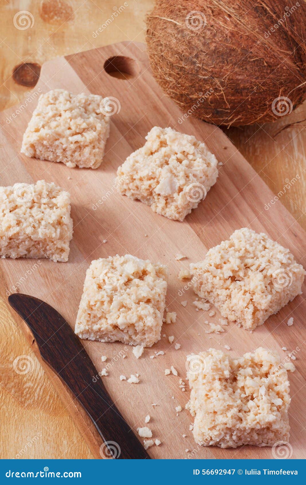 Coconut Candy Cocada on Wooden Board Stock Image - Image of colombia ...