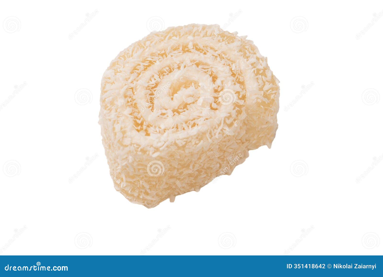 Coconut Candy Roll Isolated on a White Background Stock Photo - Image ...