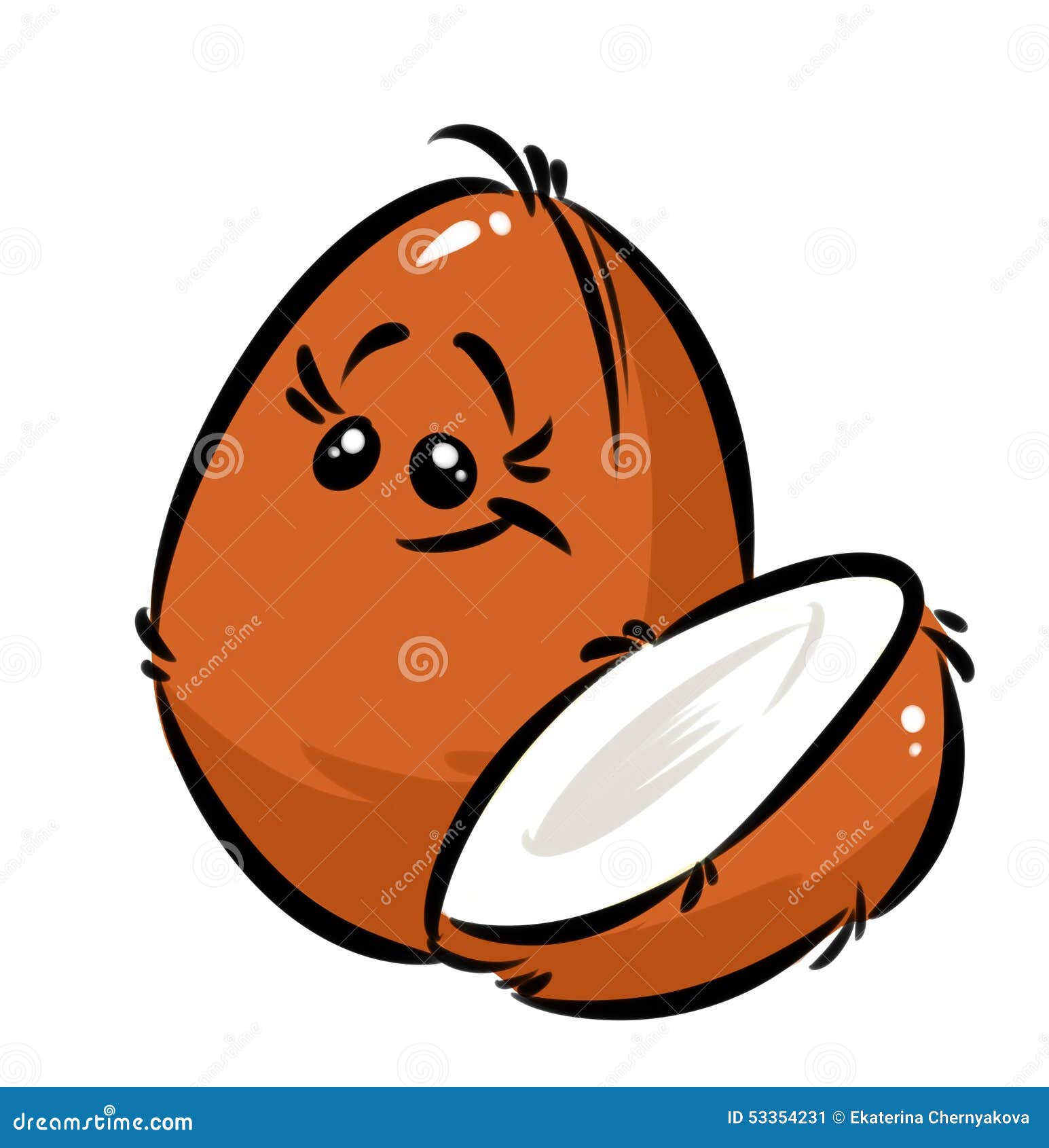Coconut Cartoon stock illustration. Illustration of tropical - 53354231