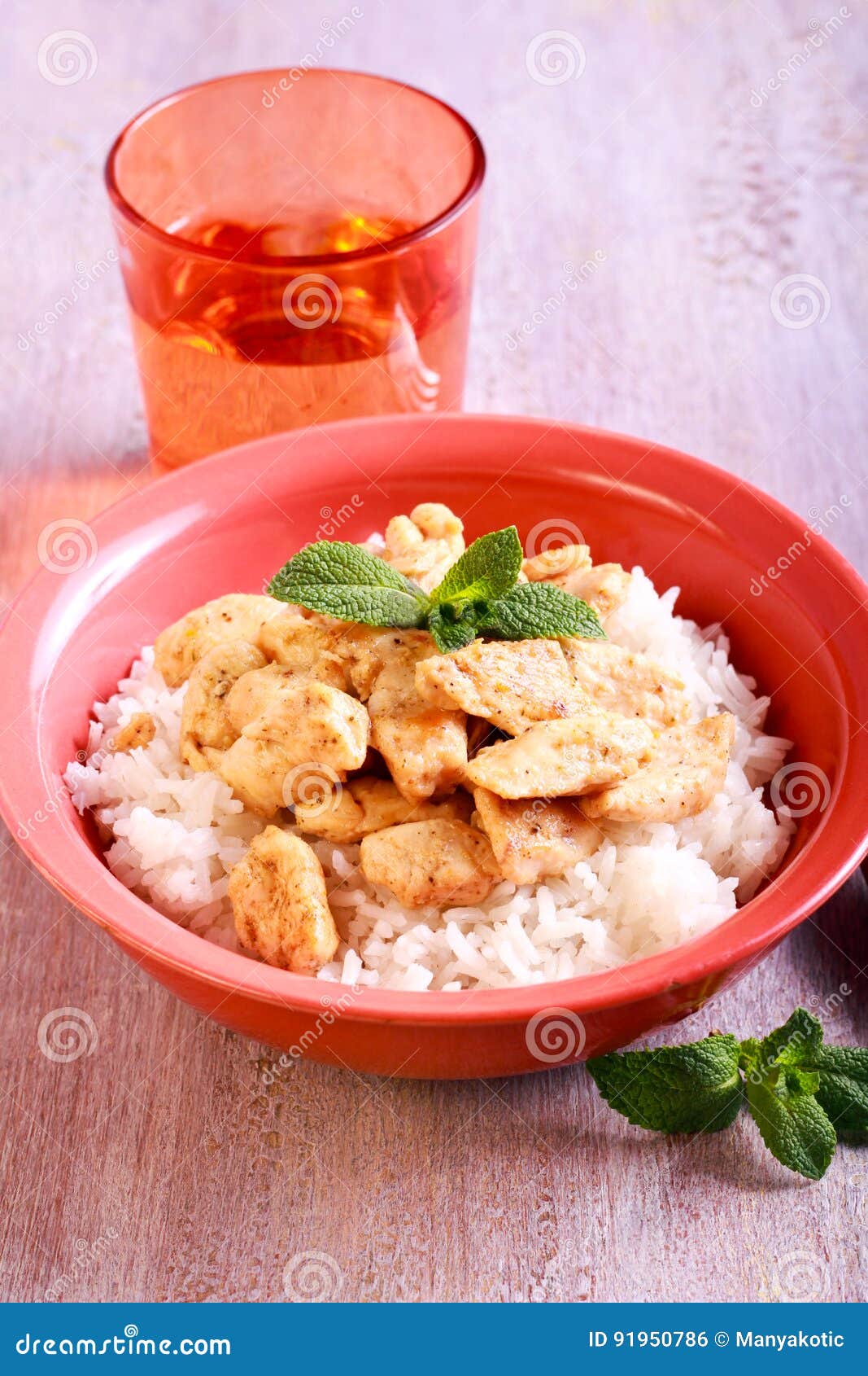Coconut Chicken Fillet with Rice Stock Photo - Image of dinner, comfort ...