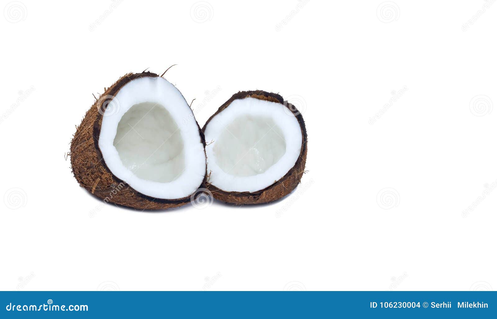 Coconut Close Up Isolated on White Stock Photo - Image of dessert, food ...