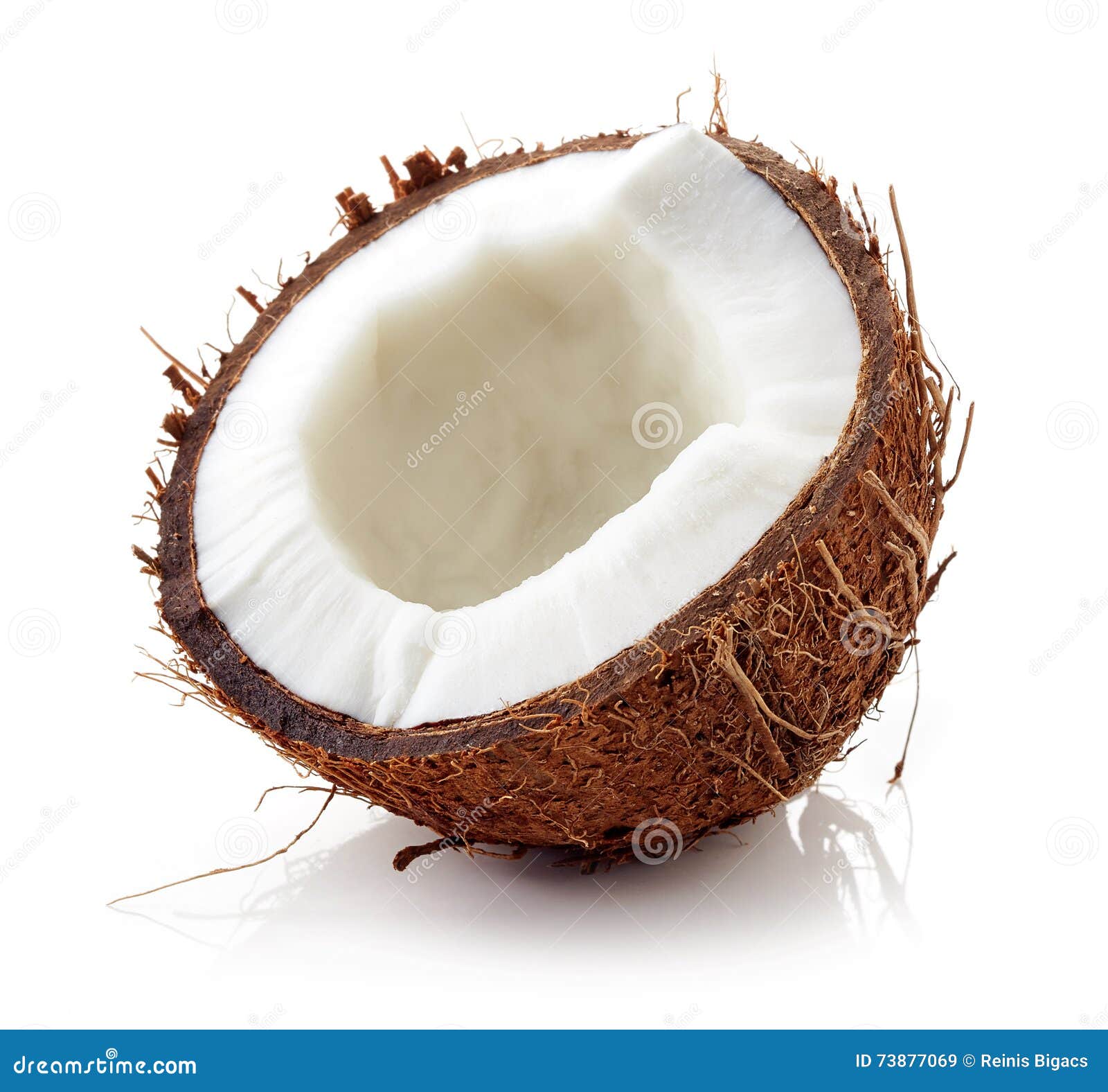 Coconut Close Up Isolated on White Stock Image - Image of husk, tasty ...
