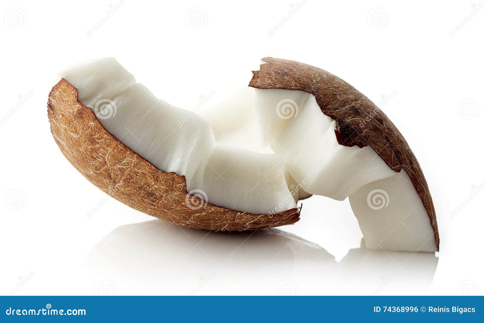 Coconut Close Up Isolated on White Stock Photo - Image of vegetarian ...