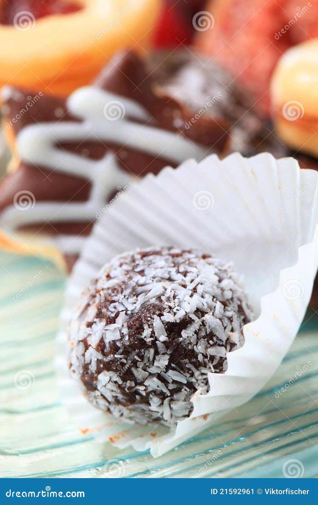Coconut-coated Chocolate Ball Stock Image - Image of desiccated, treat ...