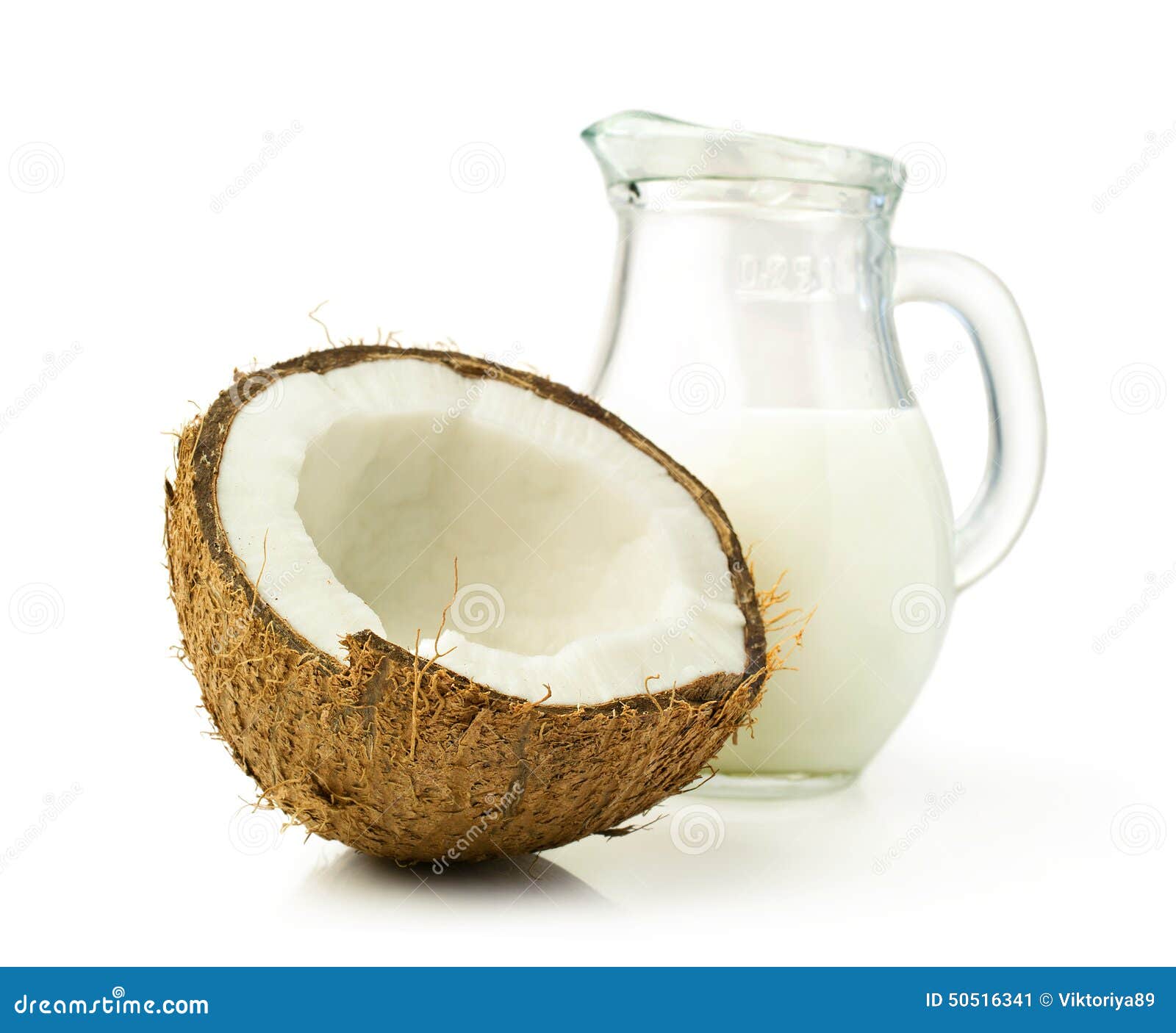 Coconut and Coconut Milk in a Glass Jar Stock Image - Image of dessert ...