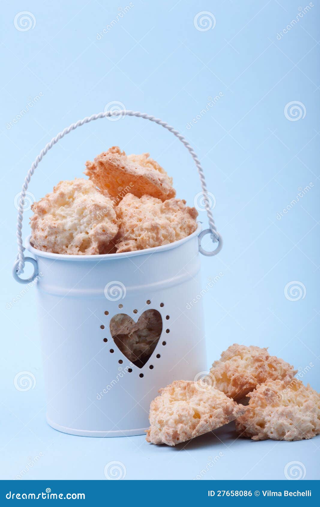 Coconut cookies in bucket stock photo. Image of dessert - 27658086