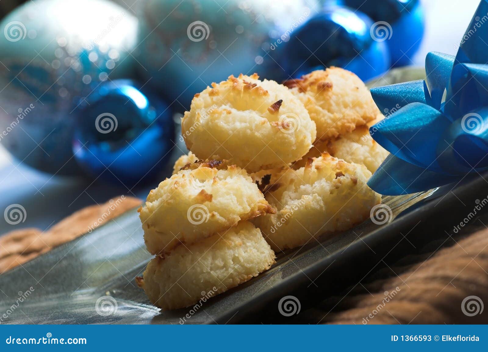 Coconut Cookies with Christmas Decor Stock Image - Image of xmas ...