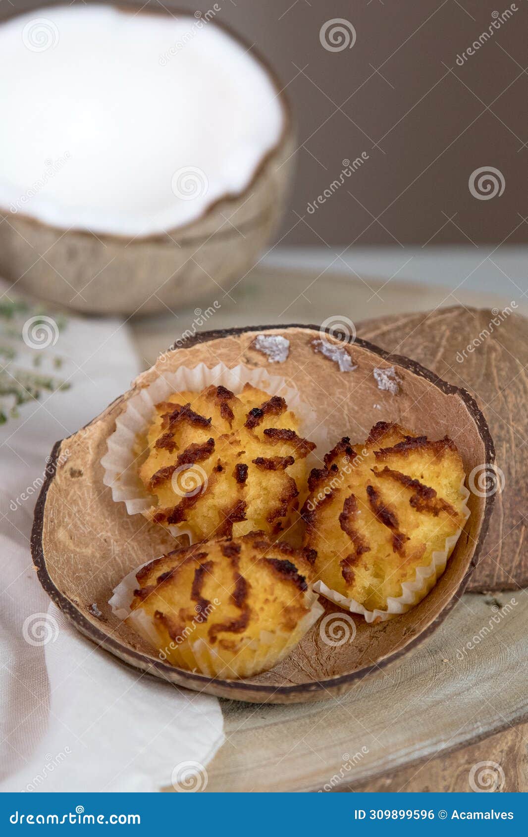 Coconut Cookies, Made from Coconut Flakes, Copra, As a Main Ingredient ...