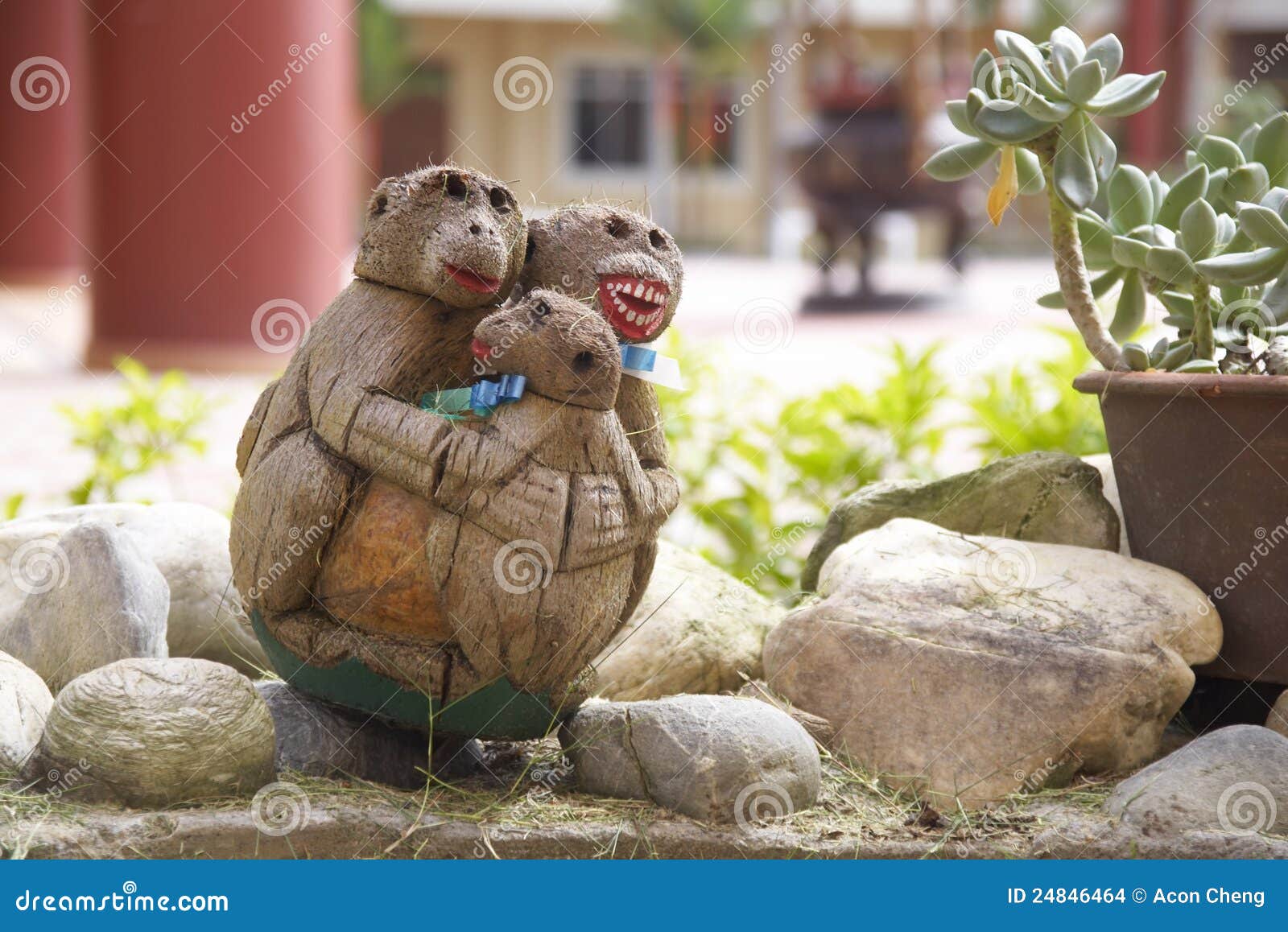 Coconut crafted monkeys stock photo. Image of handiwork - 24846464