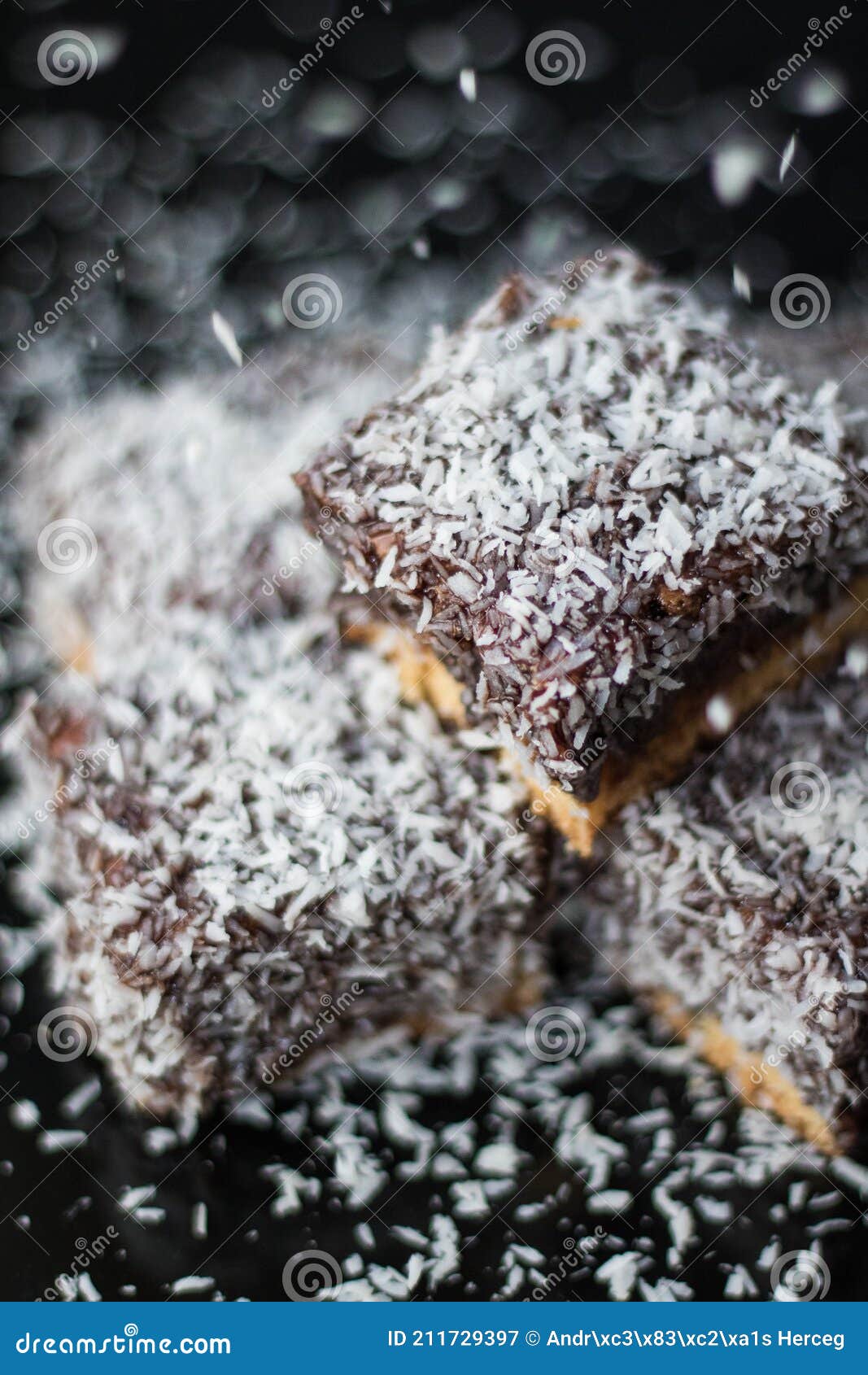 Coconut Cube Sweets With Chocolate Stock Image Image Of Traditional Homemade 211729397