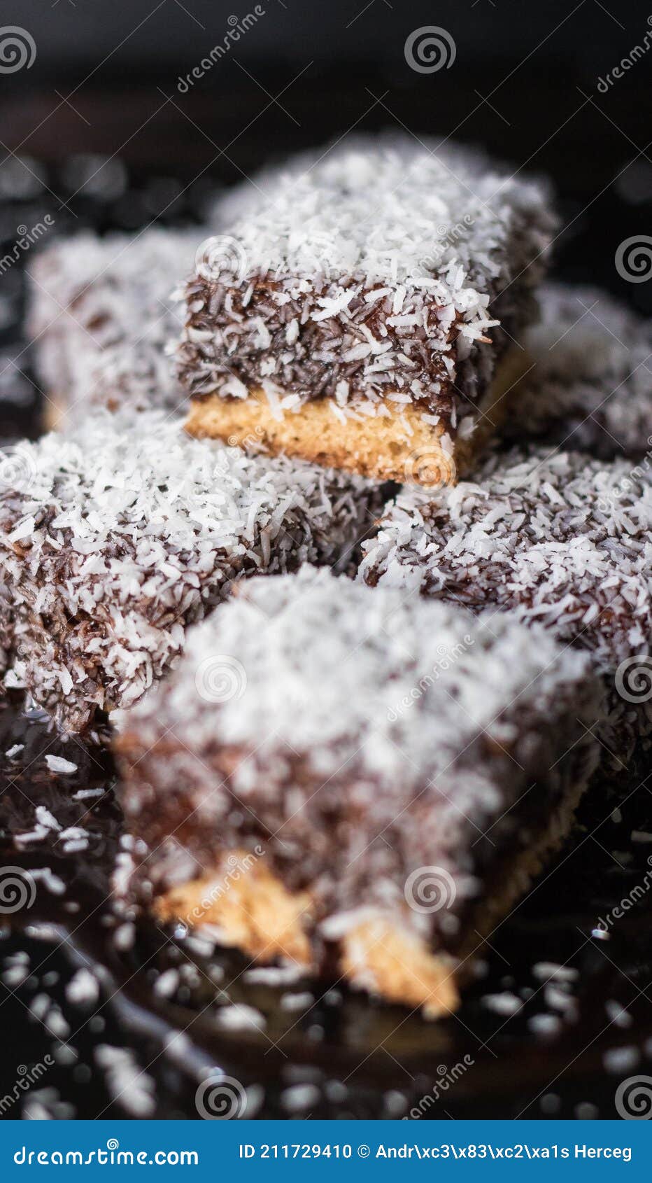 Coconut Cube Sweets with Chocolate Stock Photo - Image of sweets, cube ...