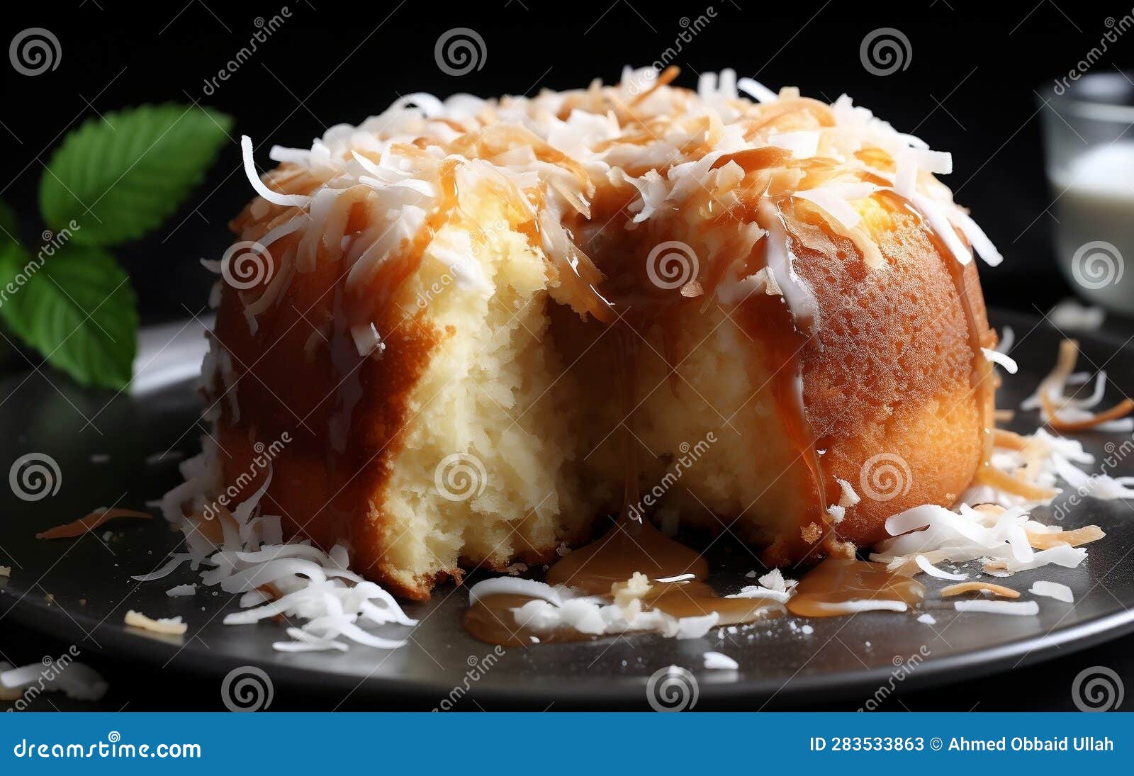 Coconut Delight Coconut Cake Topped with Flakes of Coconut. Generative ...