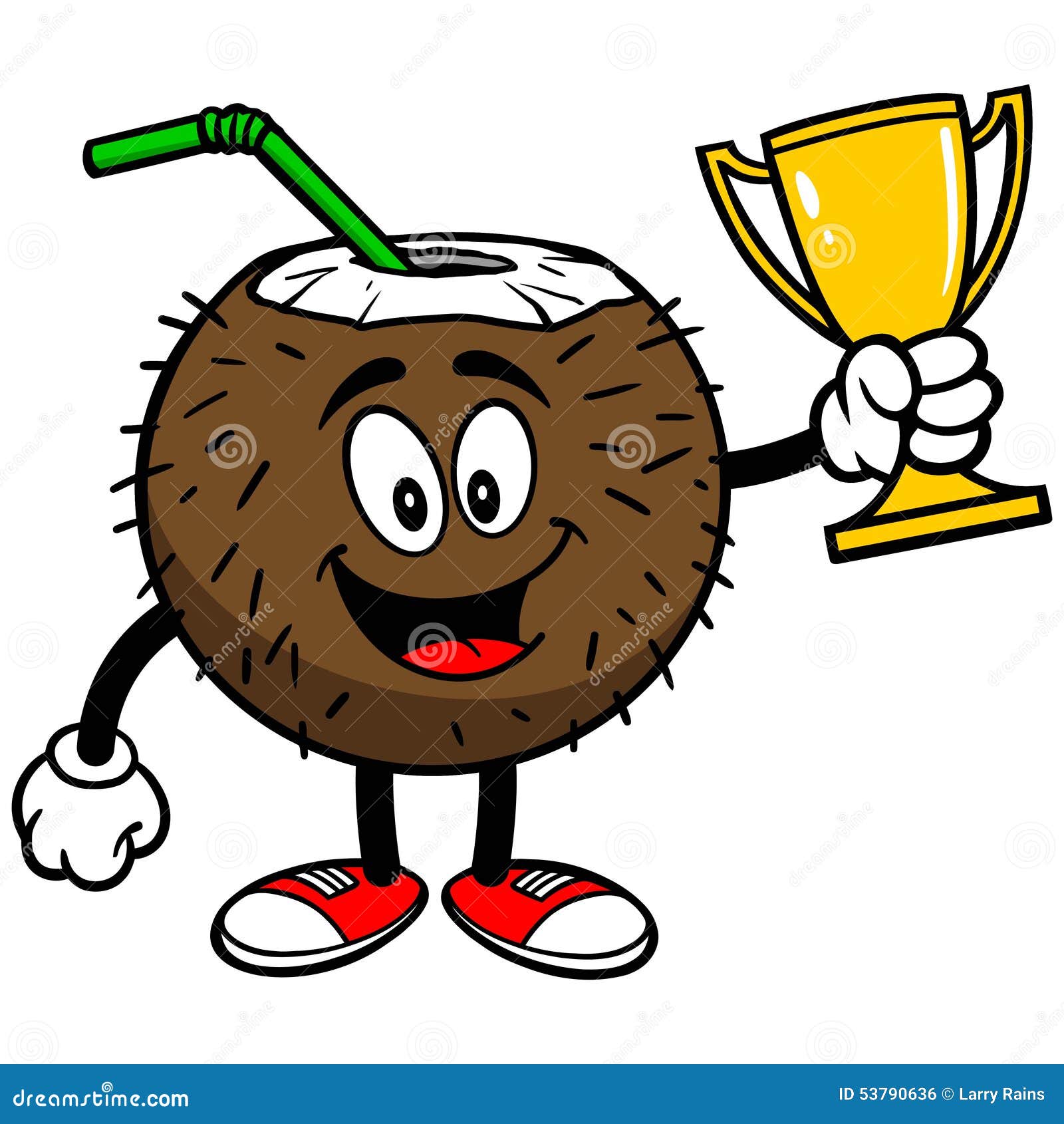 Coconut Drink with Trophy stock vector. Illustration of place - 53790636