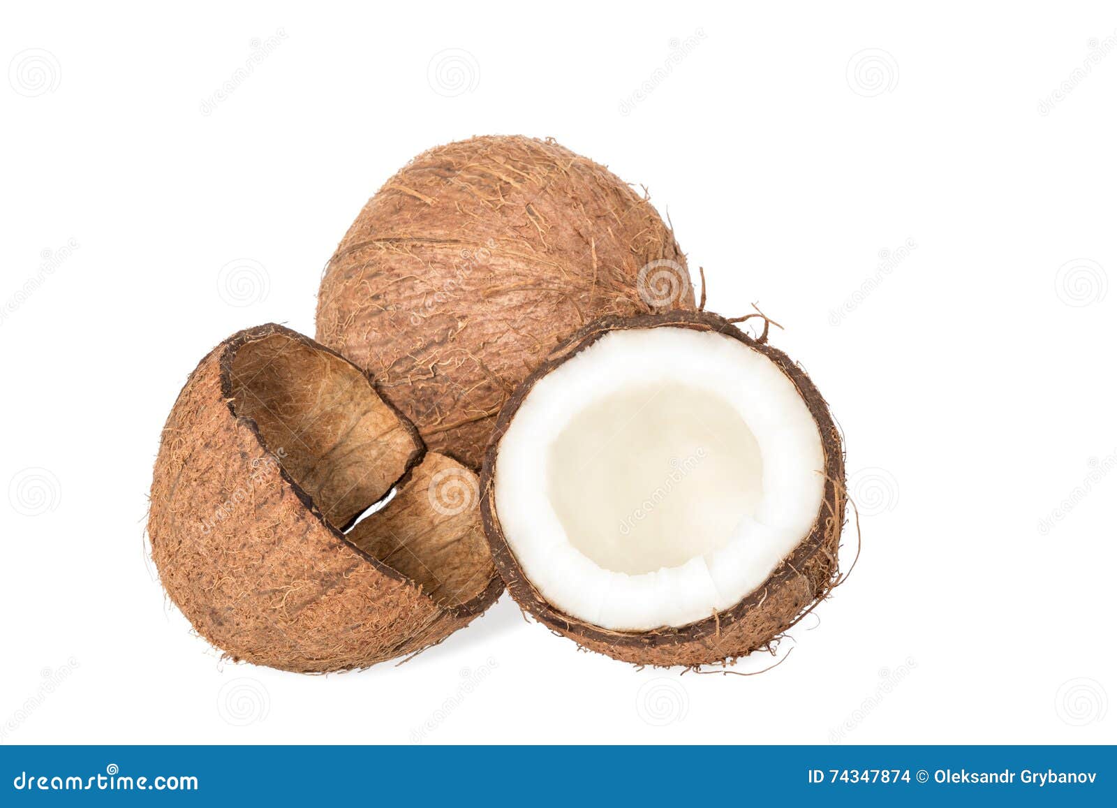 Coconut and empty shell stock photo. Image of brown, healthy - 74347874