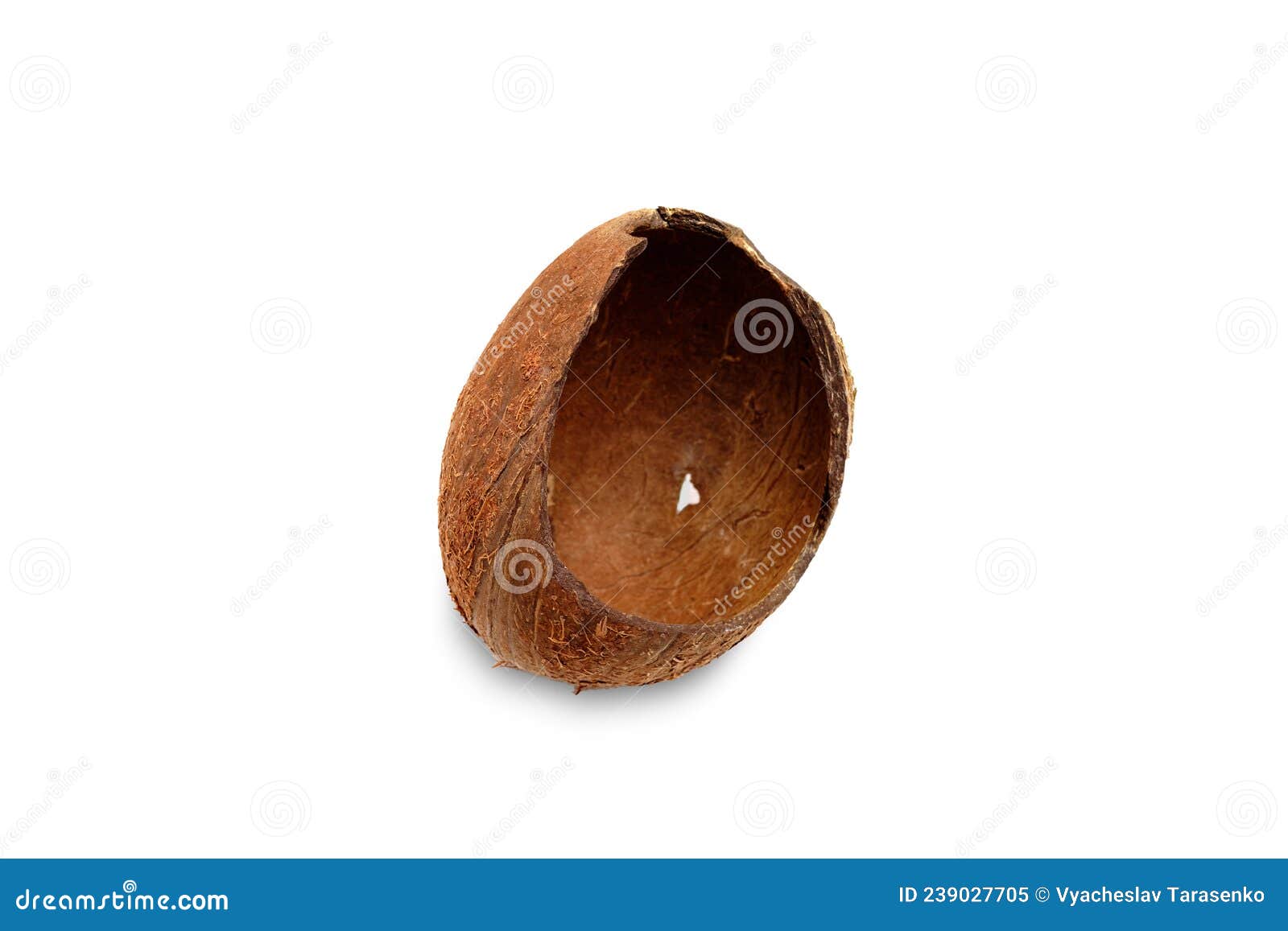 Coconut Empty Shell Top View Isolated On Nude Color Royalty-Free Stock ...