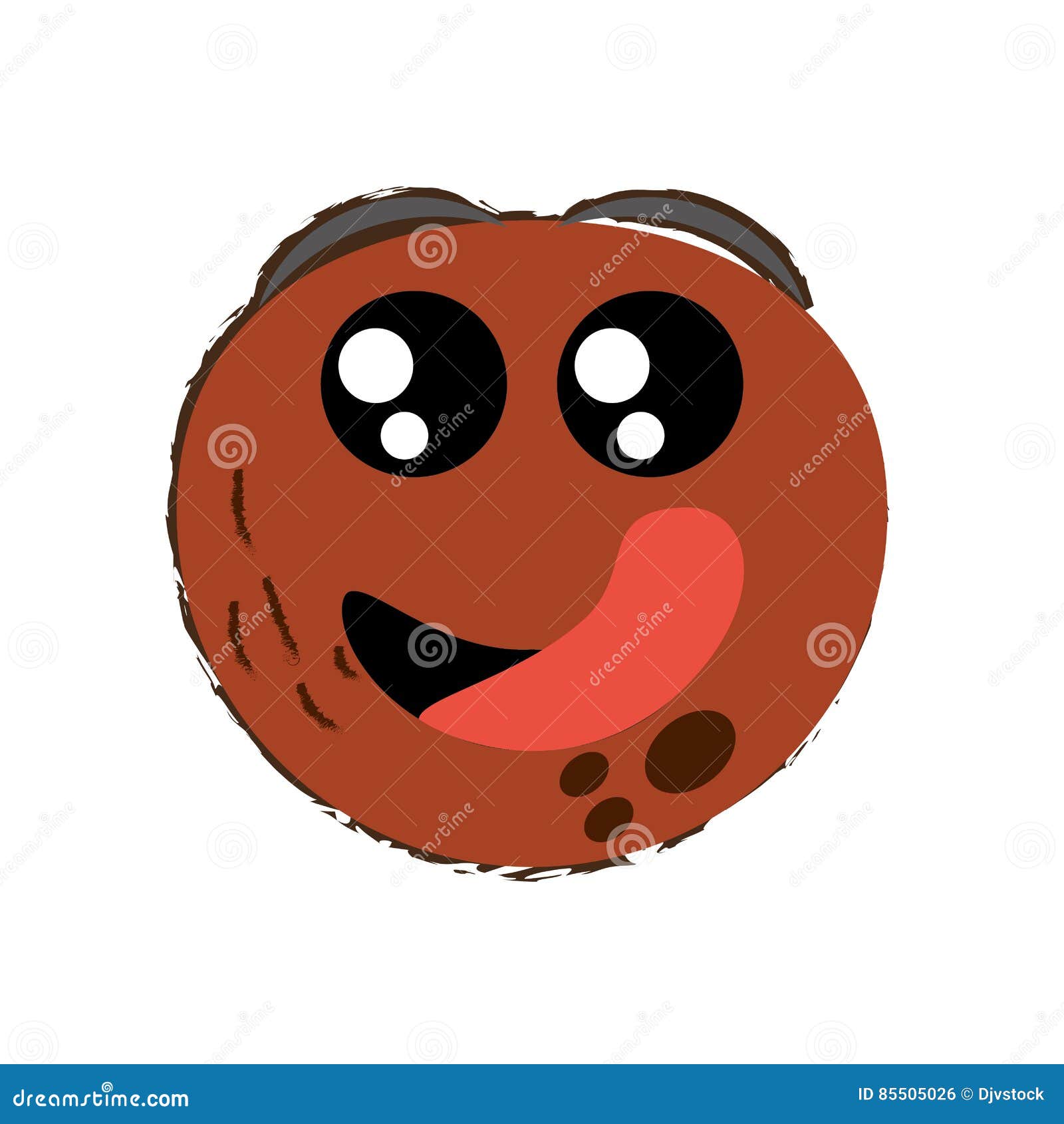 Coconut Expressions Hungry Face Stock Illustration - Illustration of ...