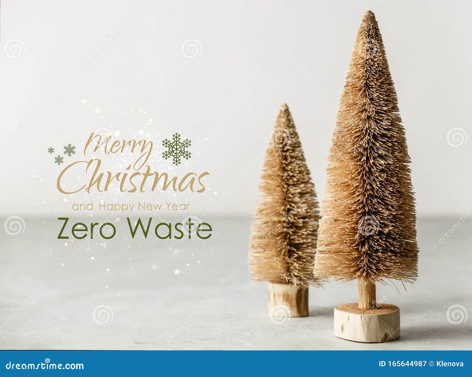 Coconut Fiber Christmas Trees with Text, Zero Waste Concept Stock Image ...