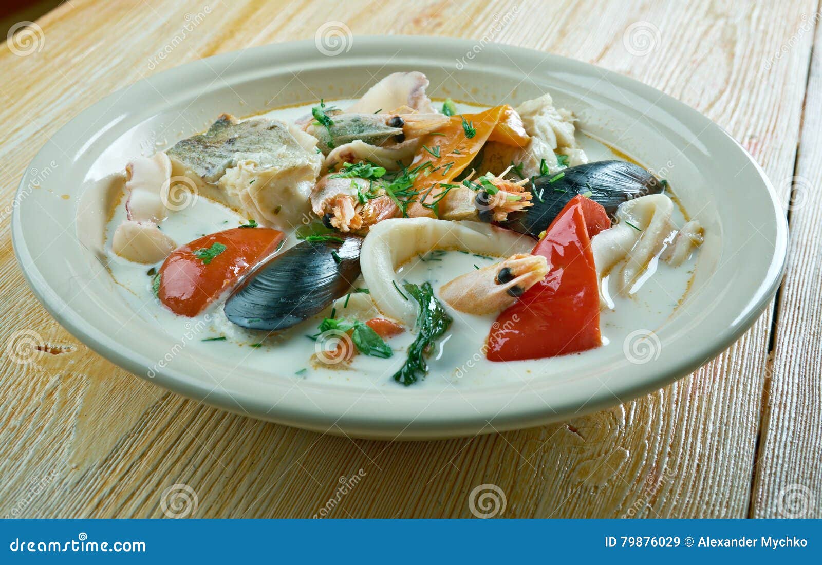 Coconut Fish Chowder stock image. Image of white, milk - 79876029