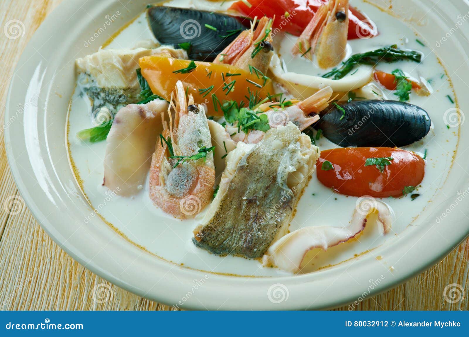 Coconut Fish Chowder stock photo. Image of snapper, healthy - 80032912