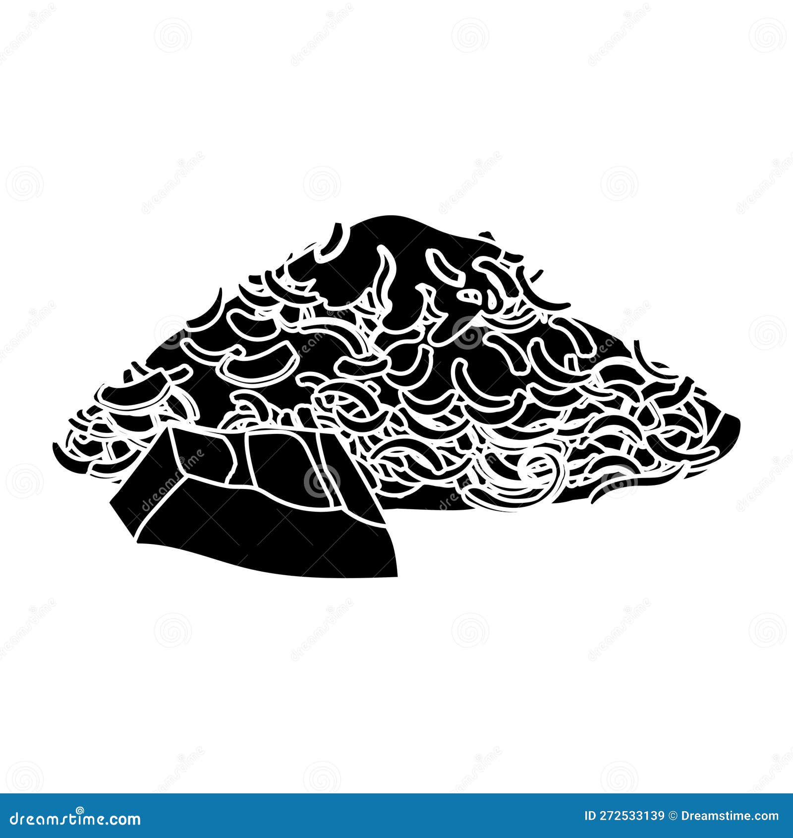 Small Pile Of Rubble And Rocks - Side View - Isolated On White ...