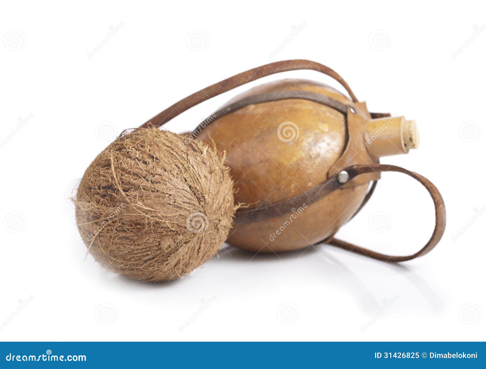 Coconut and flask stock image. Image of fruit, thirst - 31426825