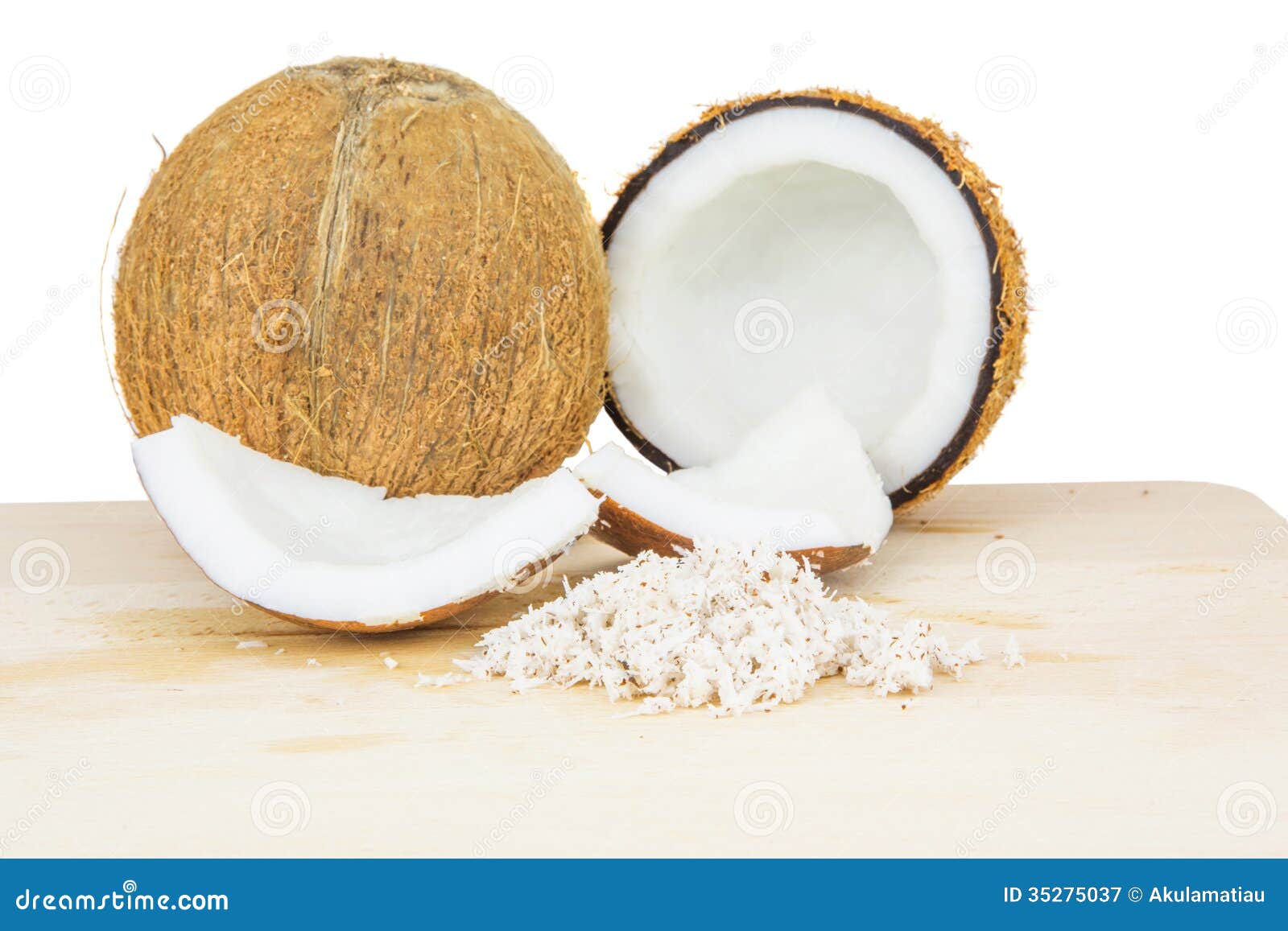 Coconut Flesh and Grated Coconut II Stock Image - Image of hard, diet ...