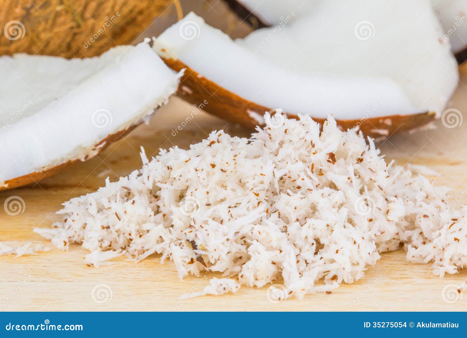 Coconut Flesh and Grated Coconut III Stock Photo - Image of freshness ...