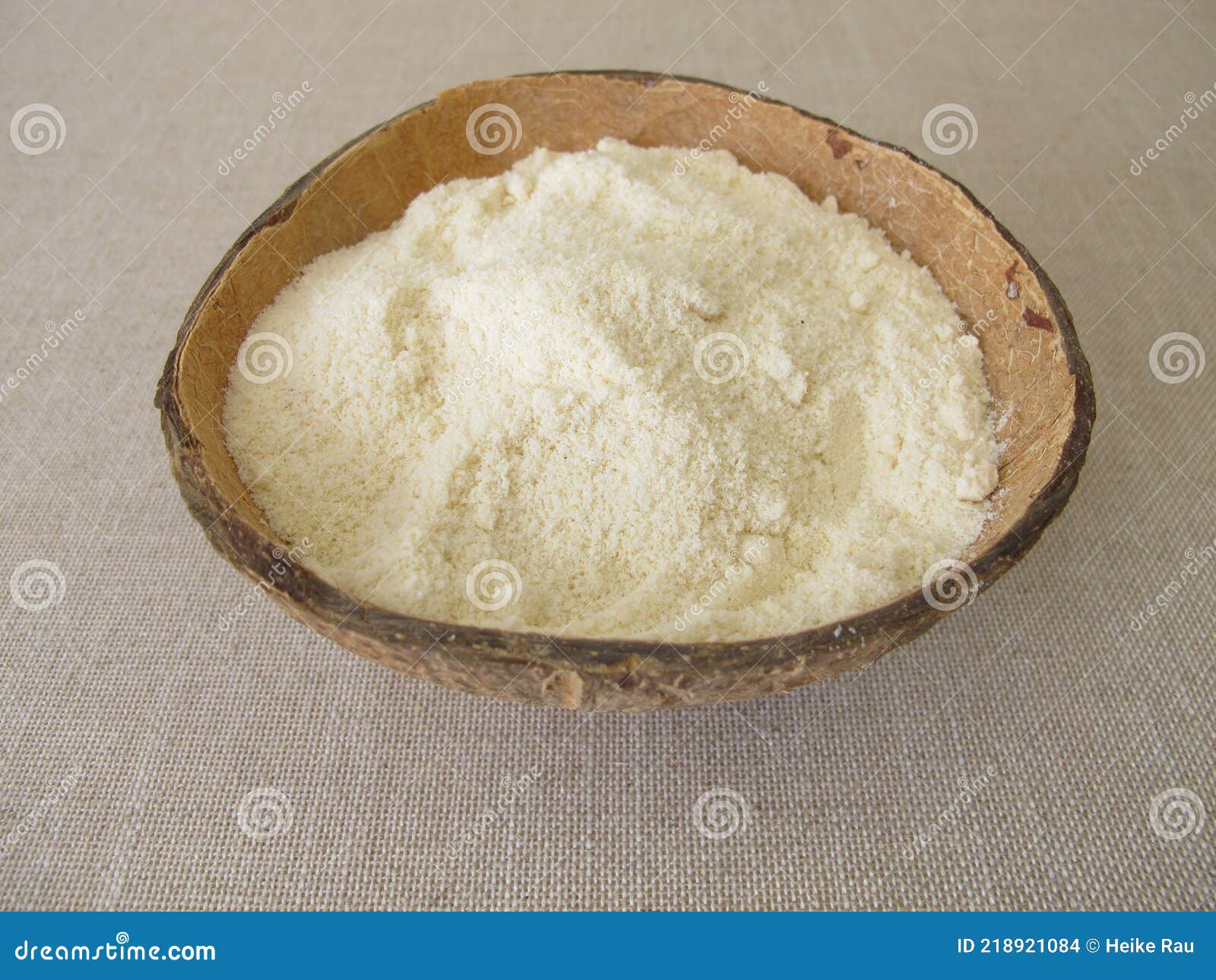 Coconut Flour in the Coconutshell Stock Photo - Image of shell, cook ...