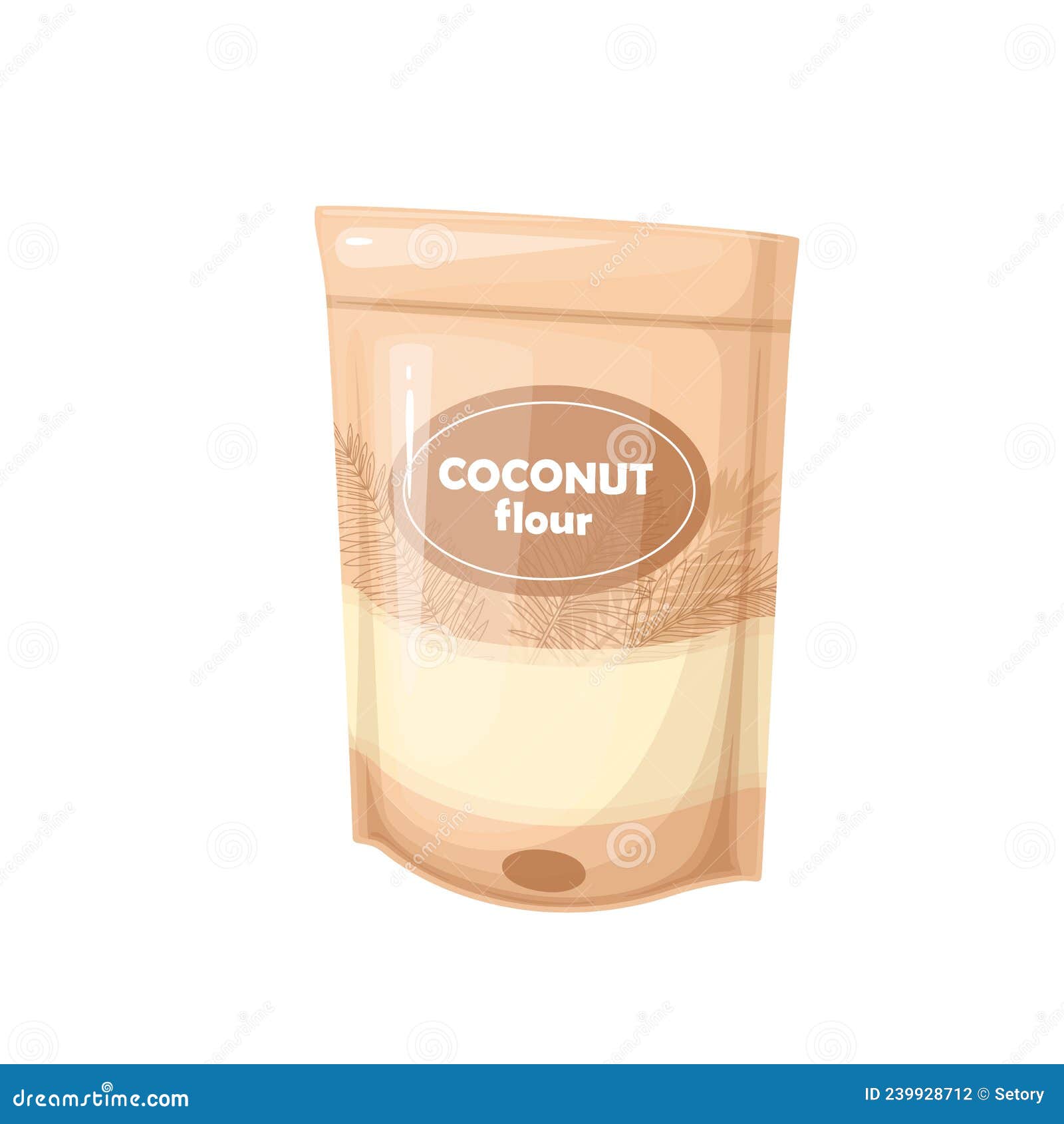 Coconut Flour Vector Realistic Package. Product Placement Mock Up ...