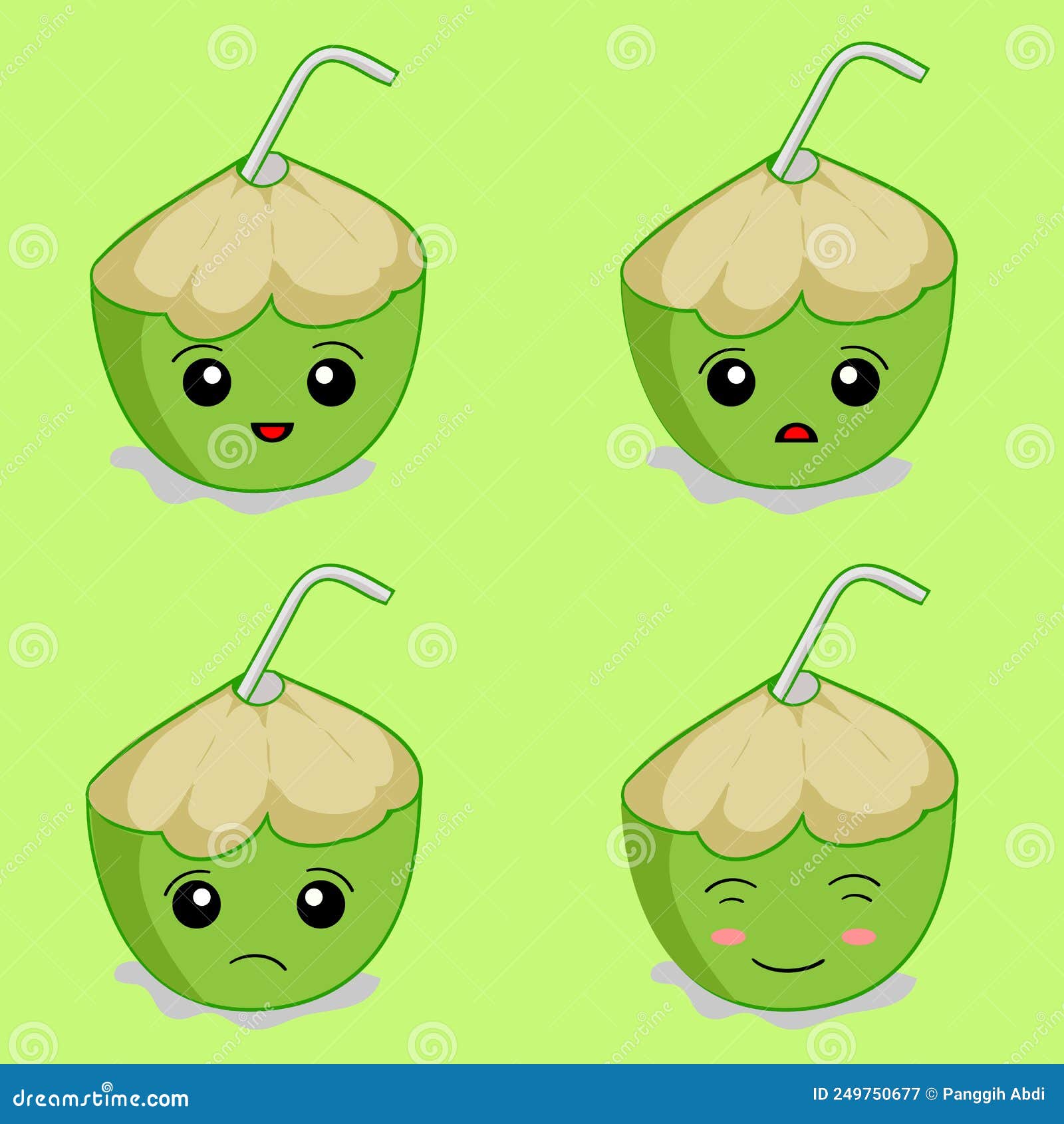 Coconut Fruit Doodle Set, Coconut Vector, Coconut Ilustration Character ...