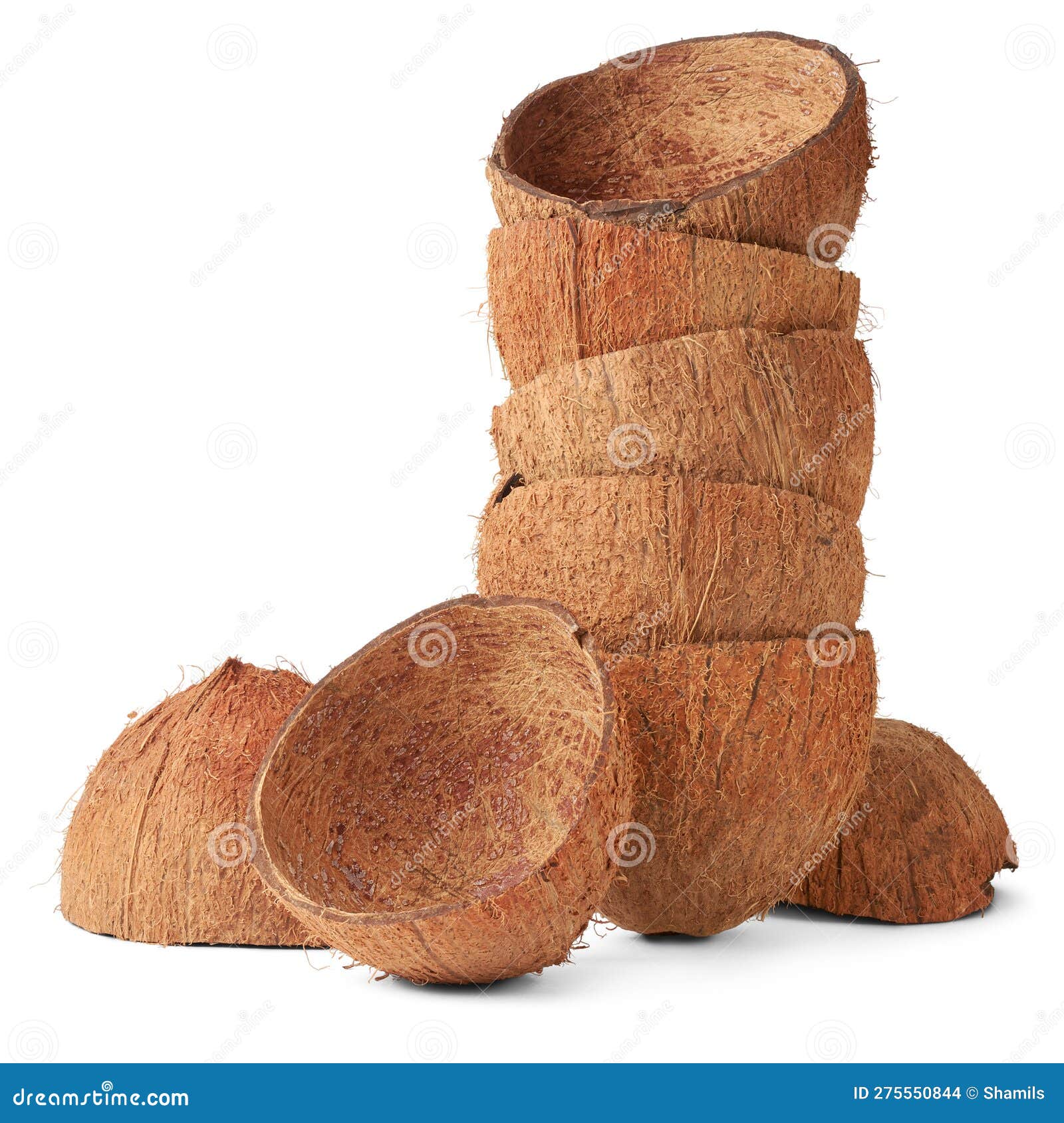 Coconut Fruit Shell Isolated on White Stock Photo - Image of durable ...